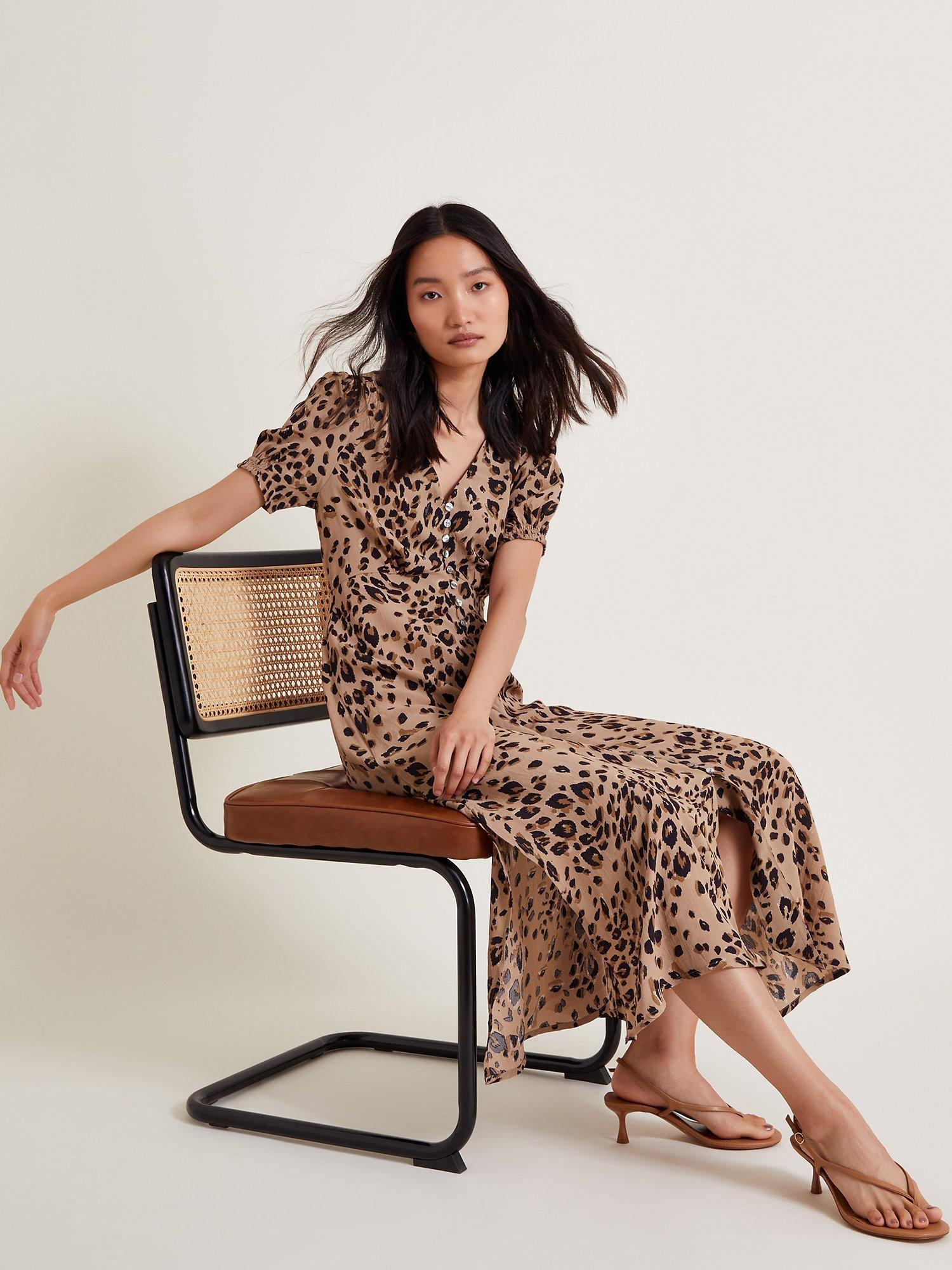 Monsoon Raife Animal Print Dress, Multi