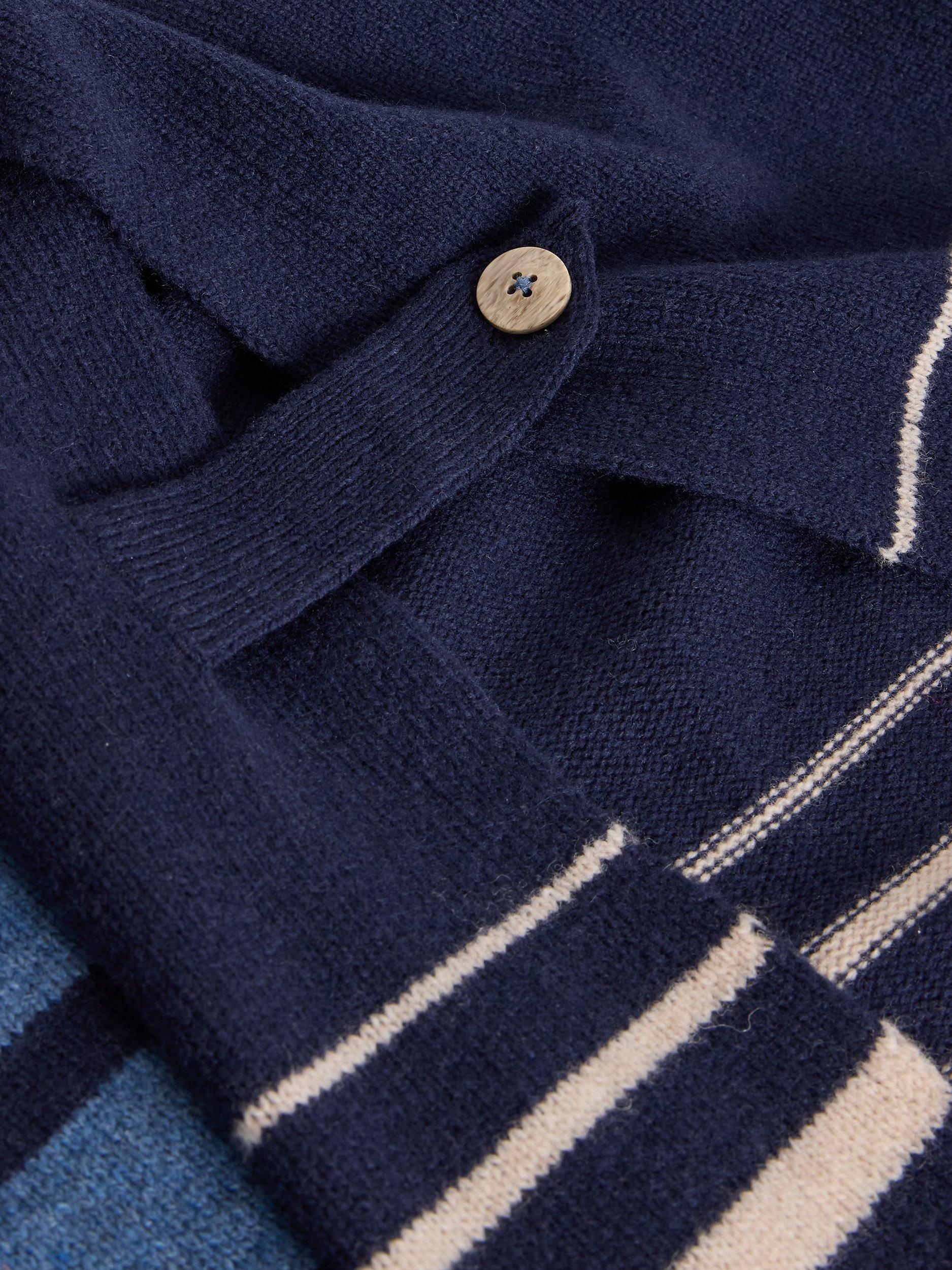 White Stuff Side Slit Poncho, Navy/Multi