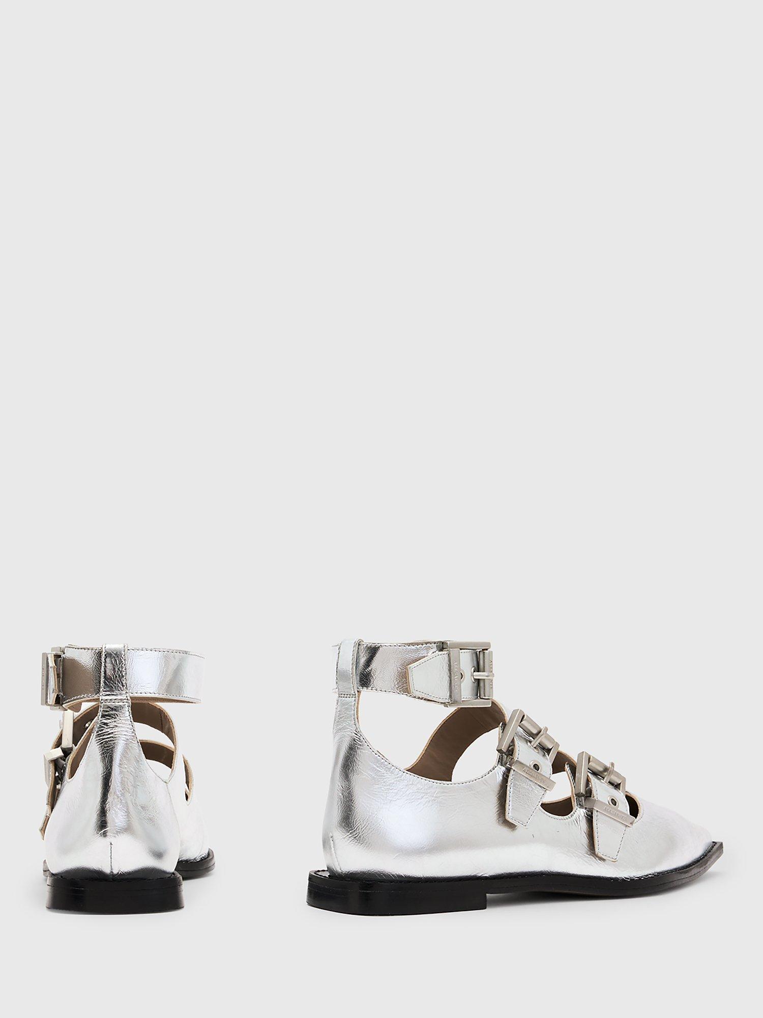 AllSaints Susan Leather Buckle Detail Pumps