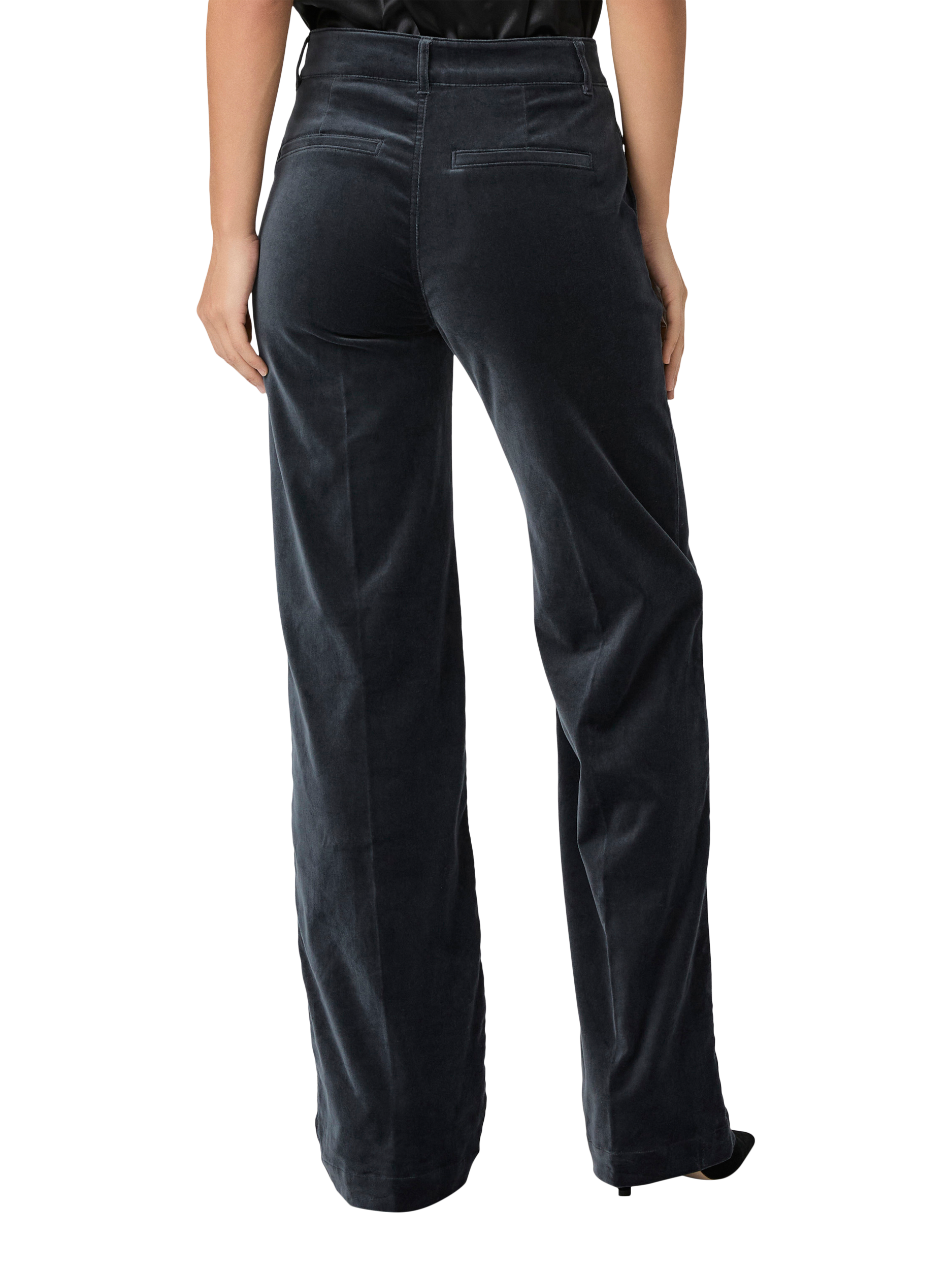 PAIGE Sasha Wide Leg Velvet Trousers, Calico Blue, 30