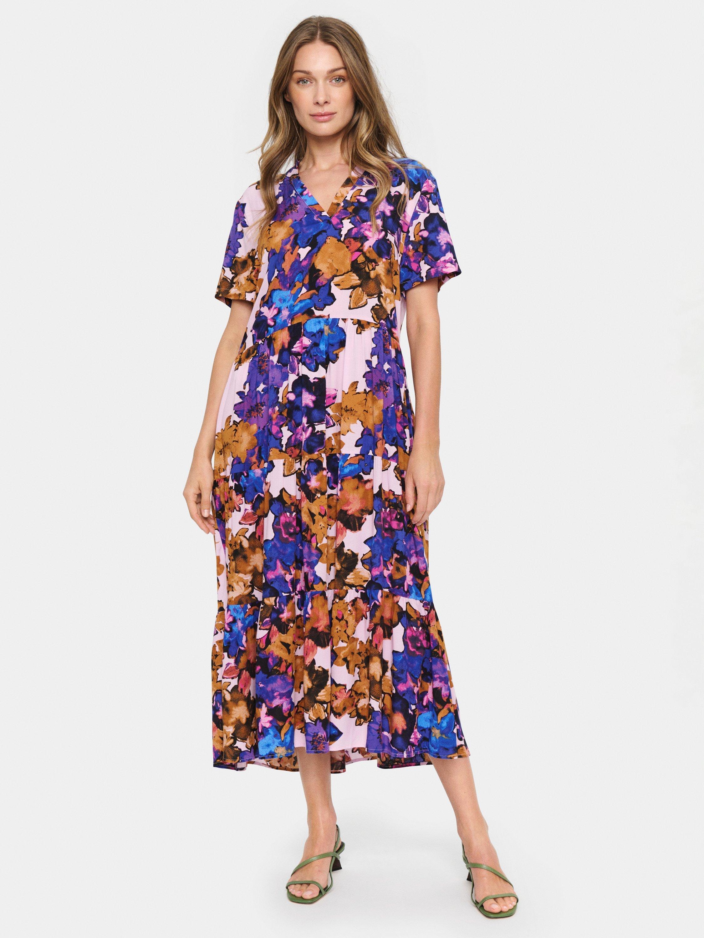 Saint Tropez Eda Tiered Dress, Winsome Flowers, XS