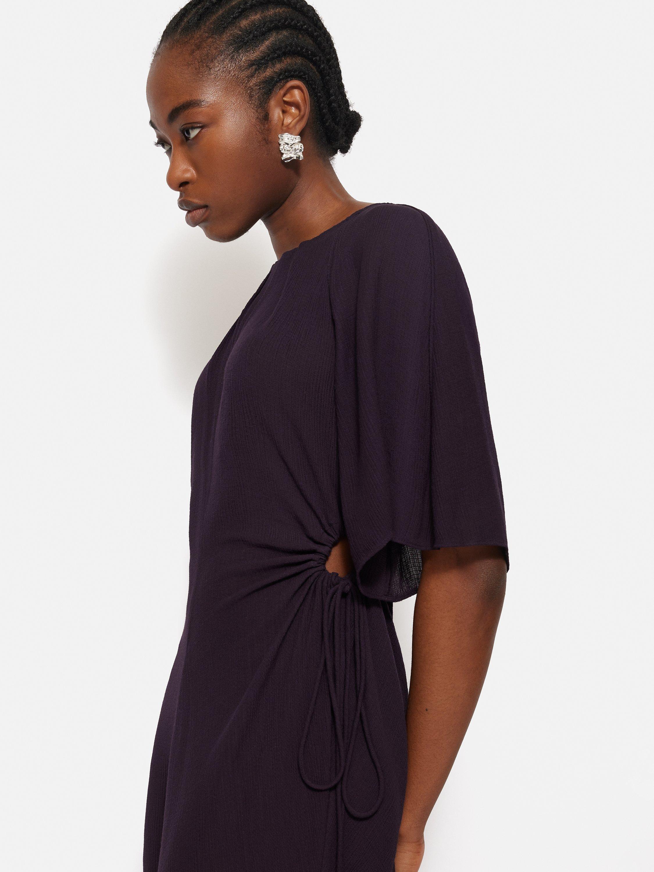 Jigsaw Textured Asymmetric Dress Purple