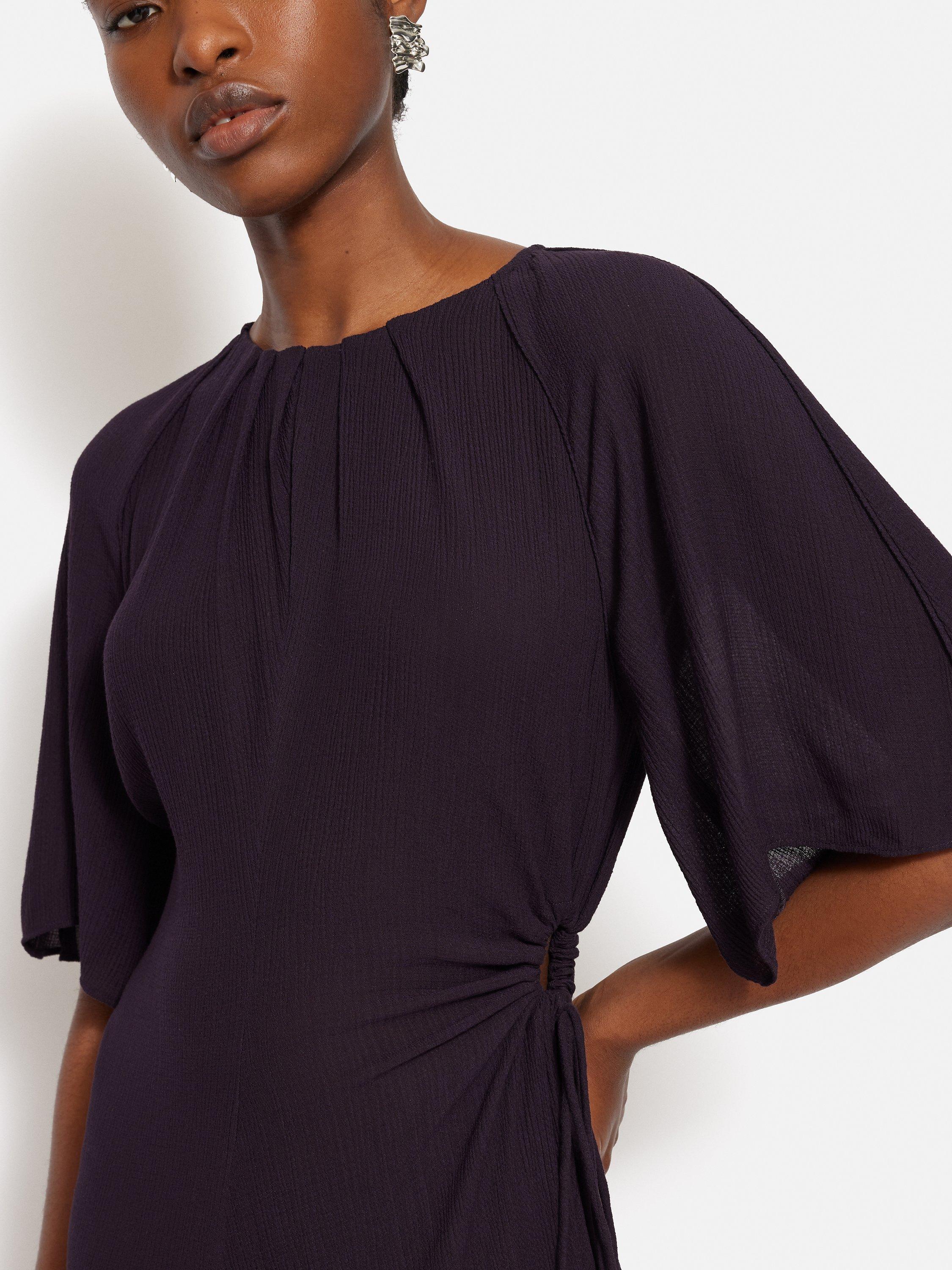 Jigsaw Textured Asymmetric Dress Purple