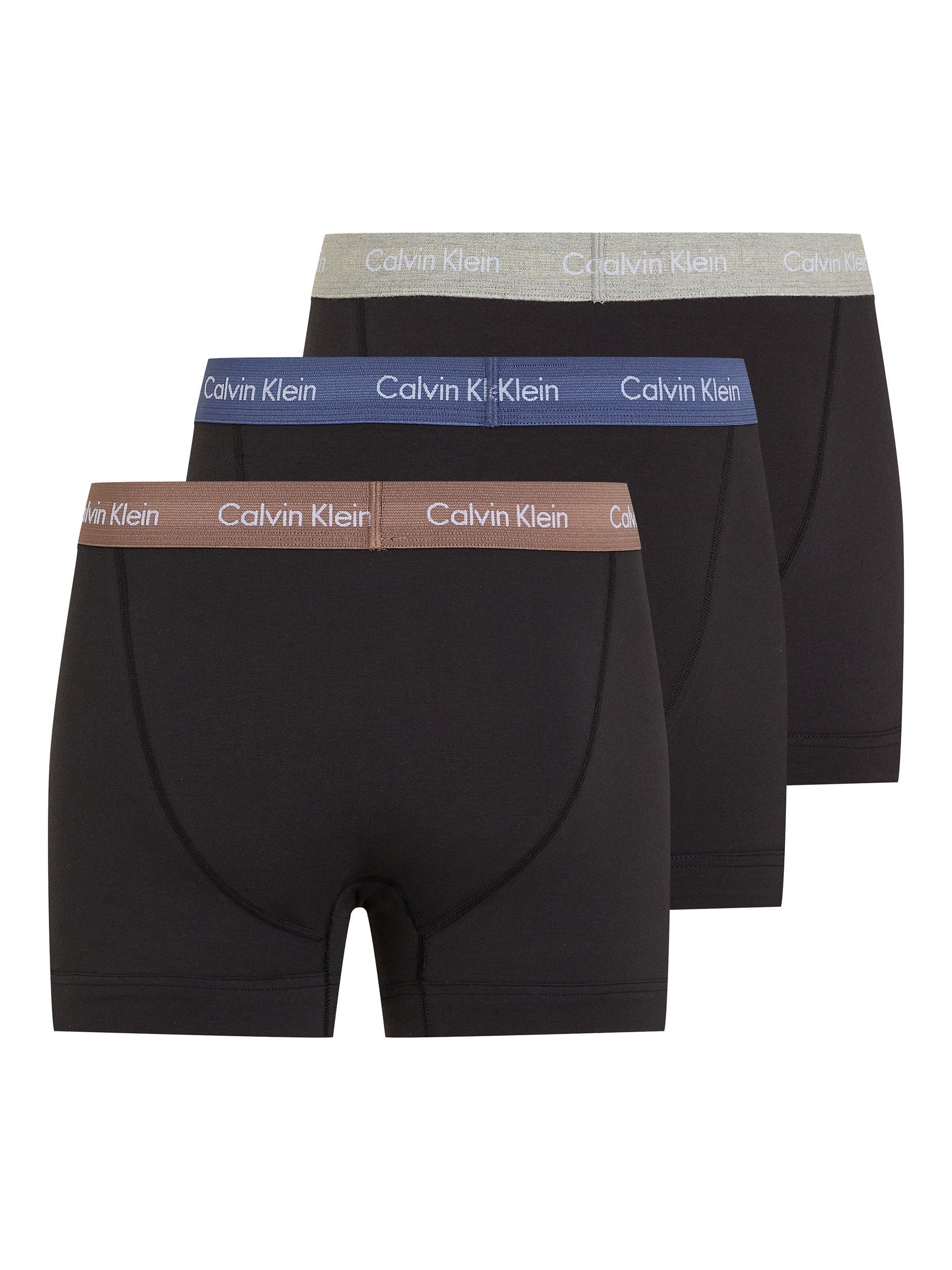 Calvin Klein Trunks, Pack of 3, Grey/Tan/Blue