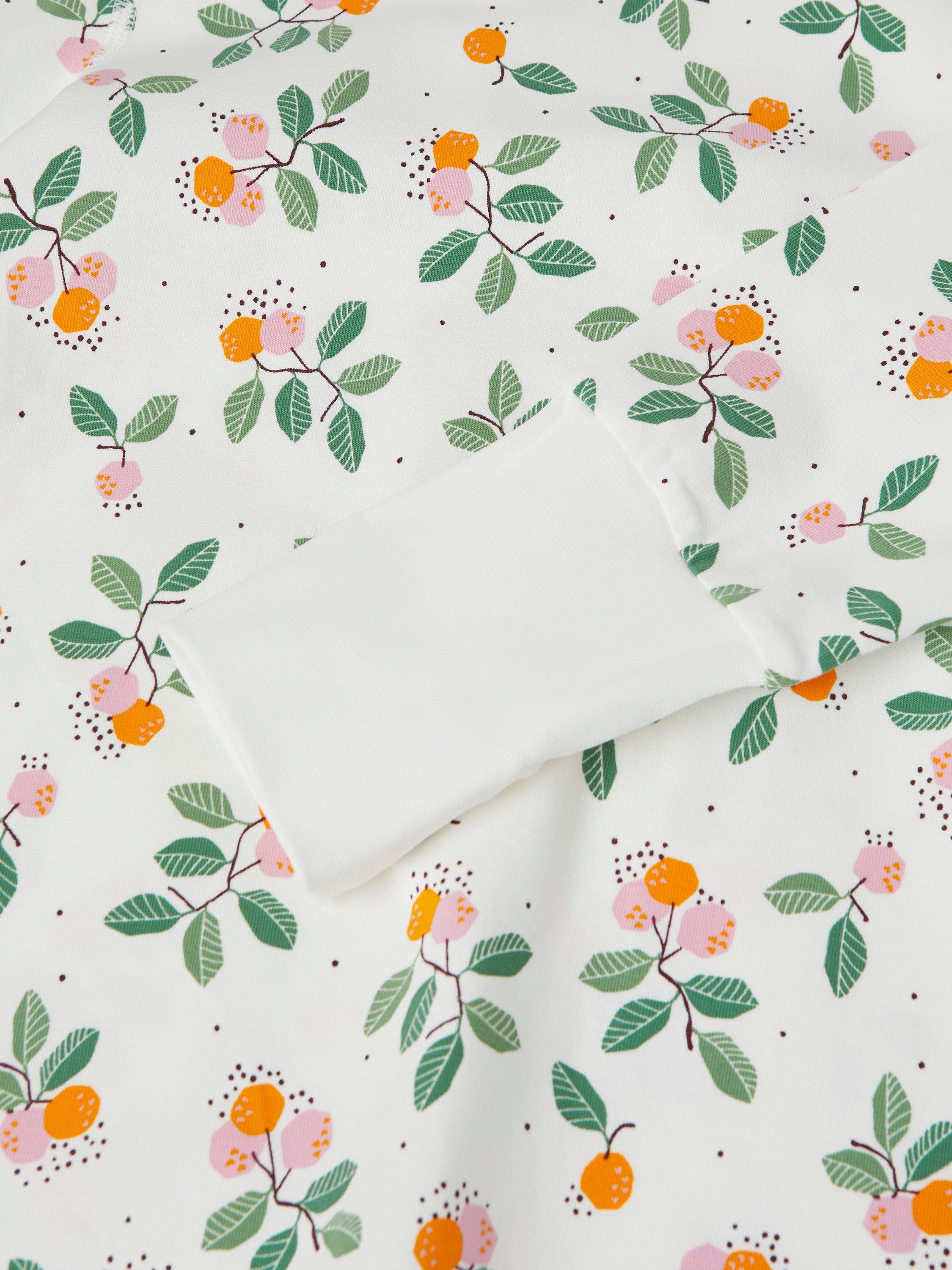 Polarn O. Pyret Kids' Fruit Print Long Sleeve Pyjama Set, White