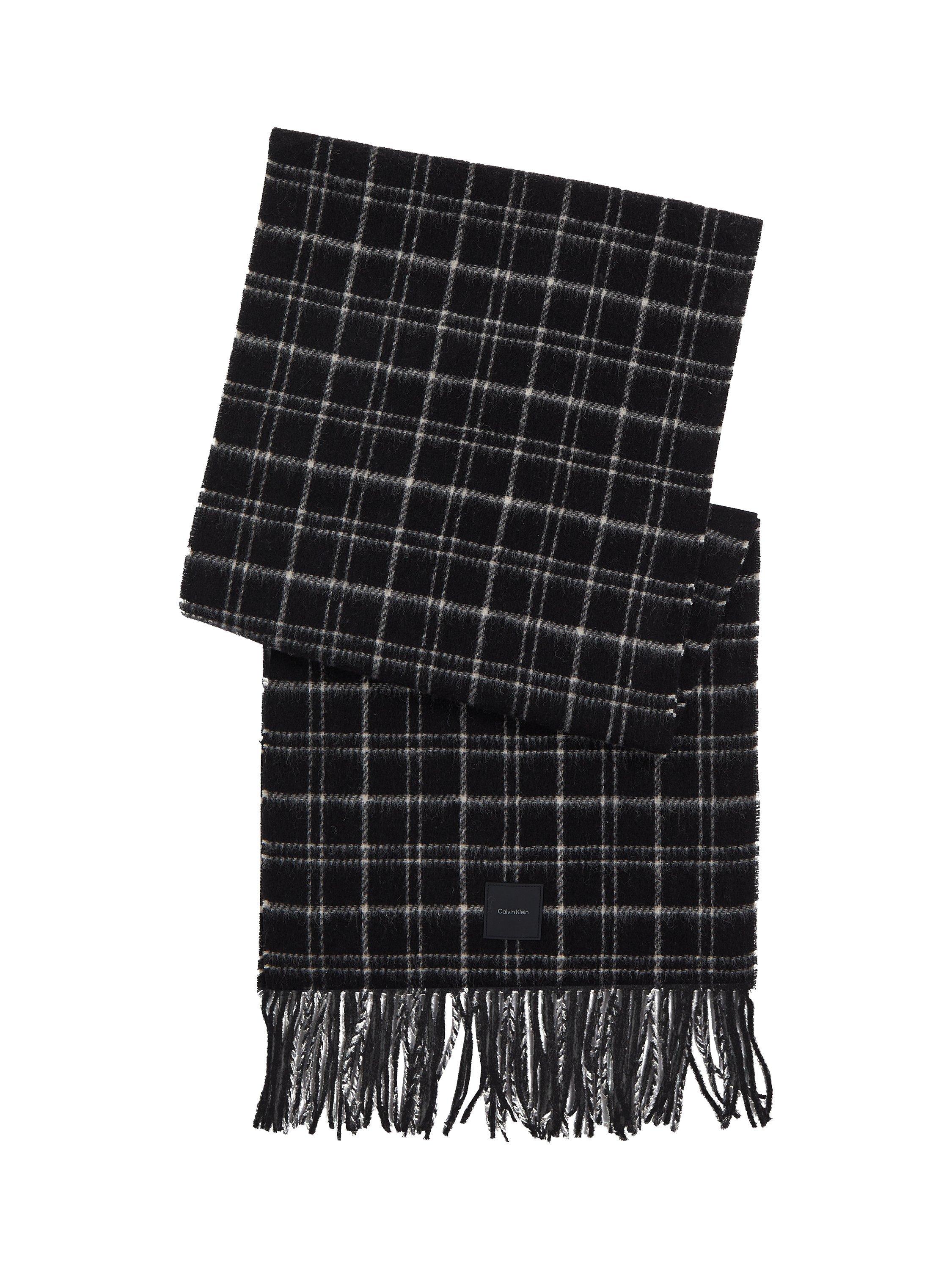 Calvin Klein Mini Check Wool Scarf Ck Black