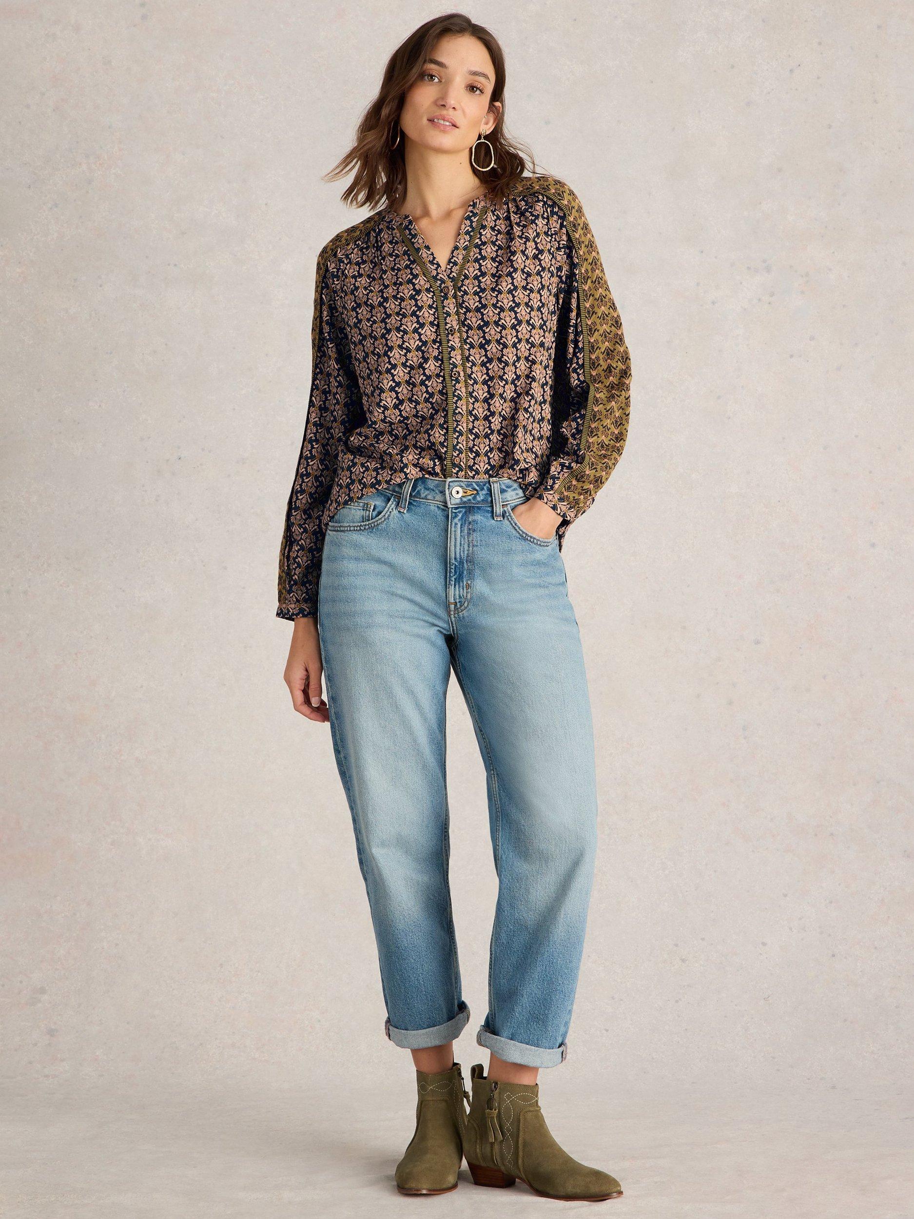 White Stuff Mabel Top, Black/Multi