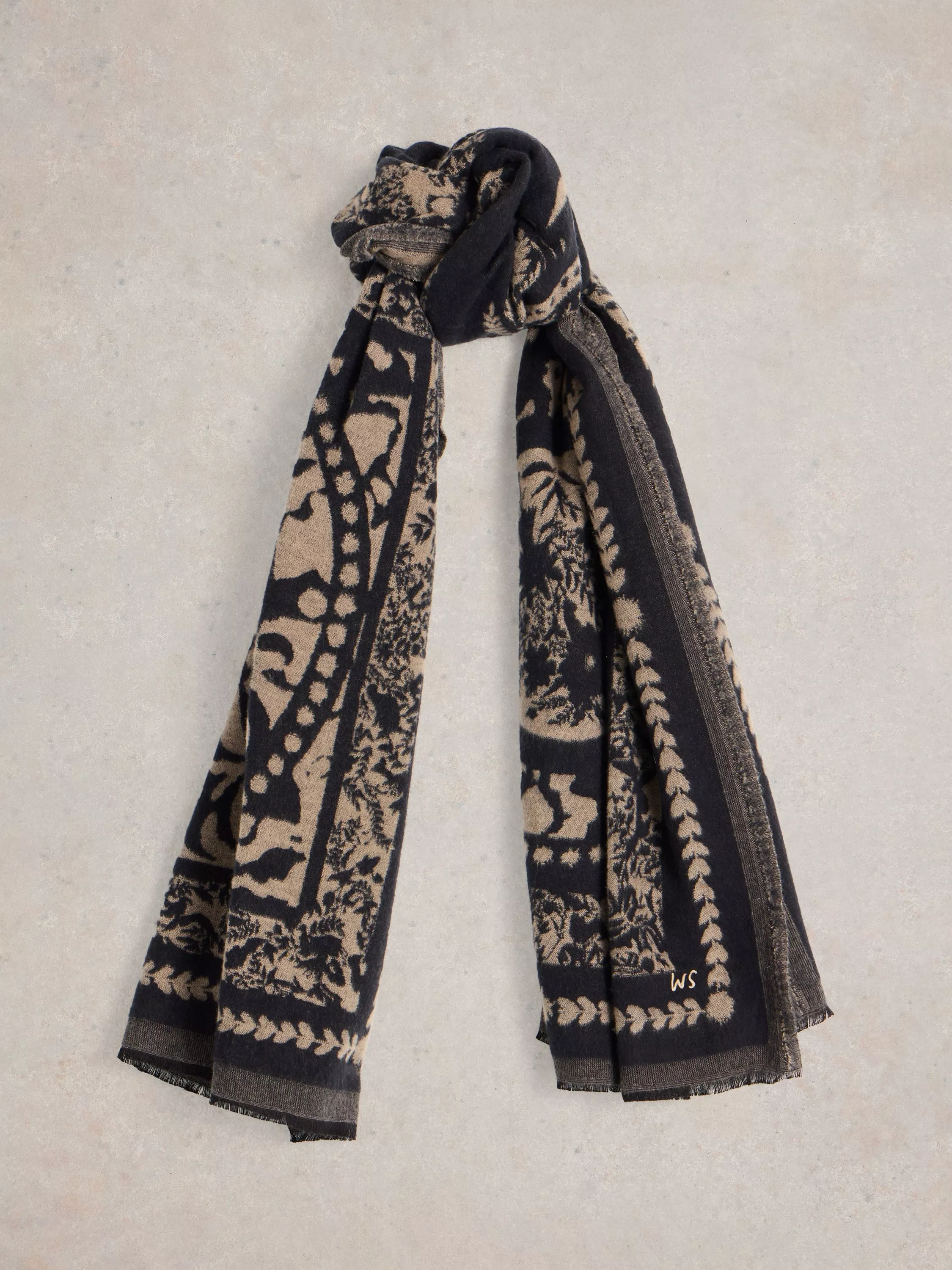 White Stuff Selma Organic Cotton Blend Scarf, Multi