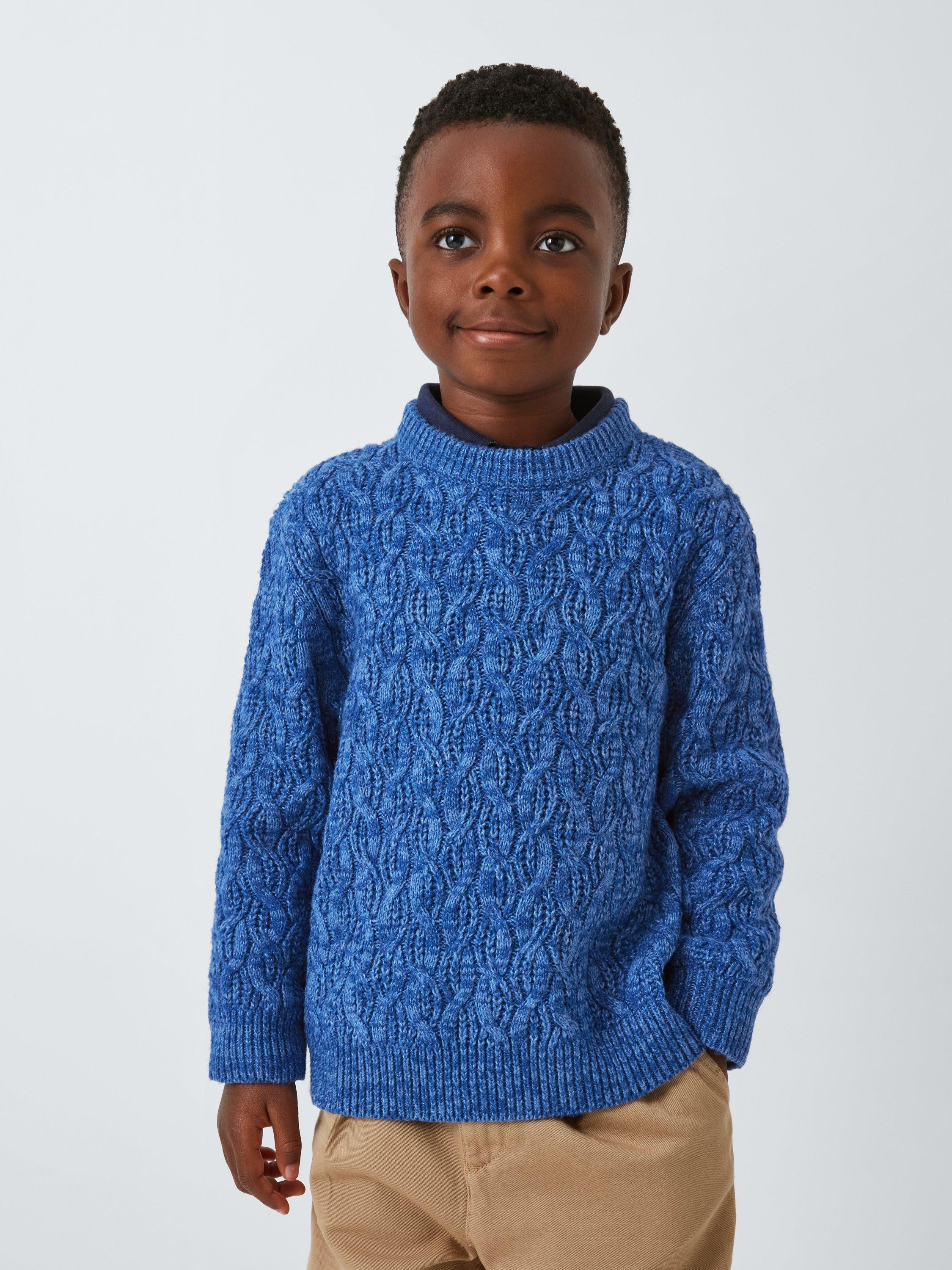 John Lewis Kids Cable Knit Jumper Blue
