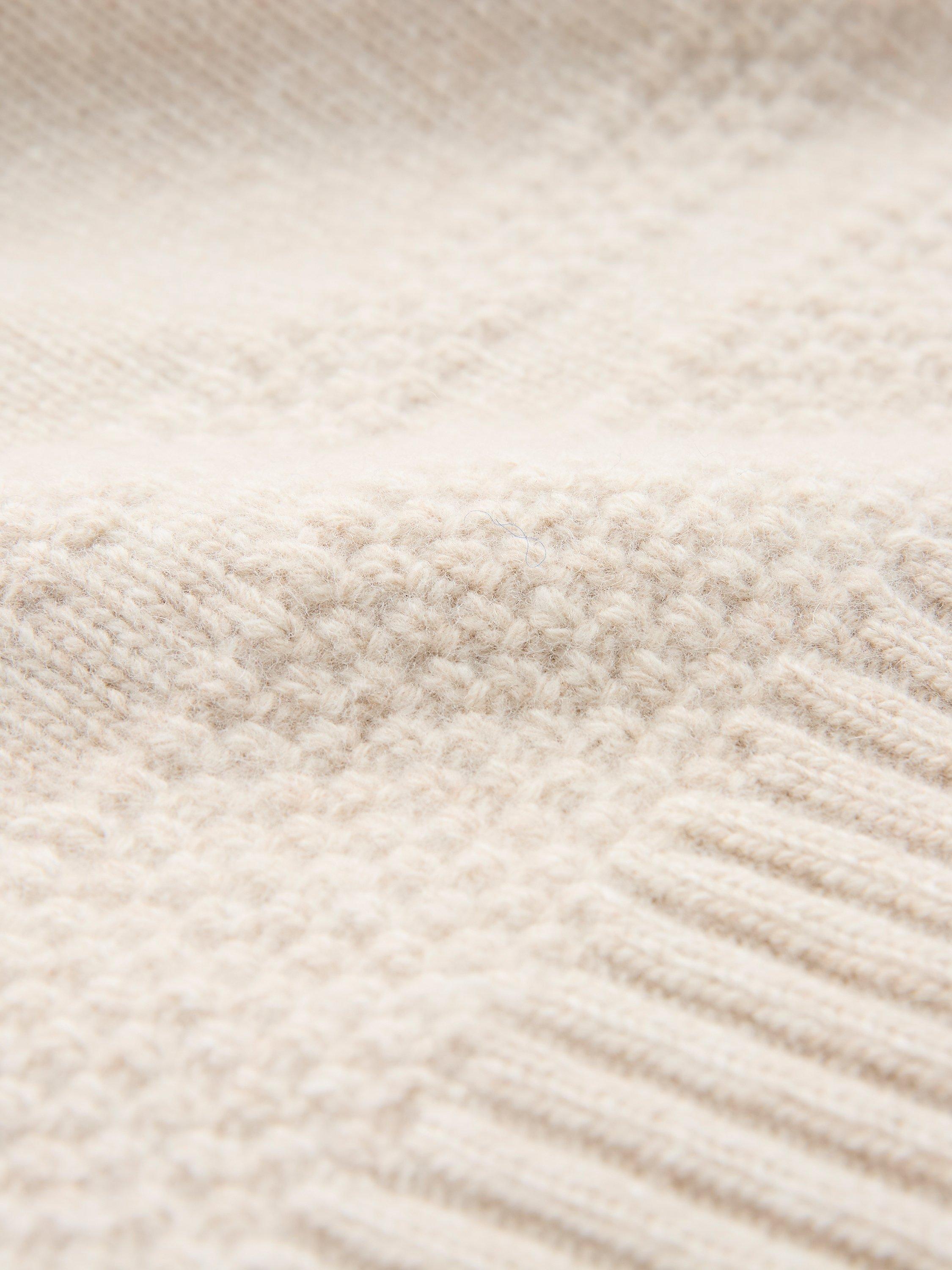 Celtic & Co. Lambswool Stitch Funnel Neck Jumper, Oatmeal