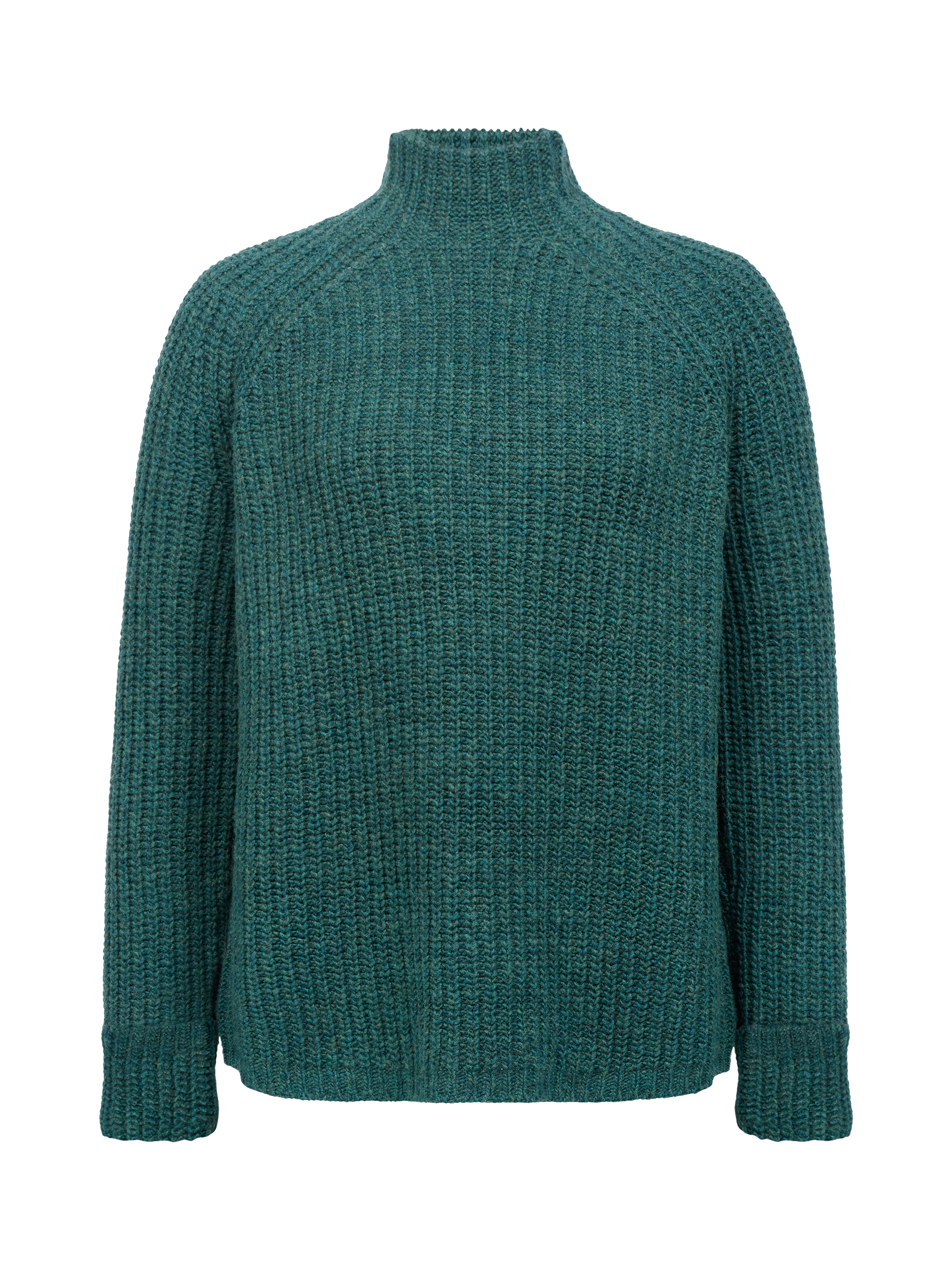 Celtic & Co. Merino Wool Fisherman Rib Stitch Funnel Neck Jumper ...