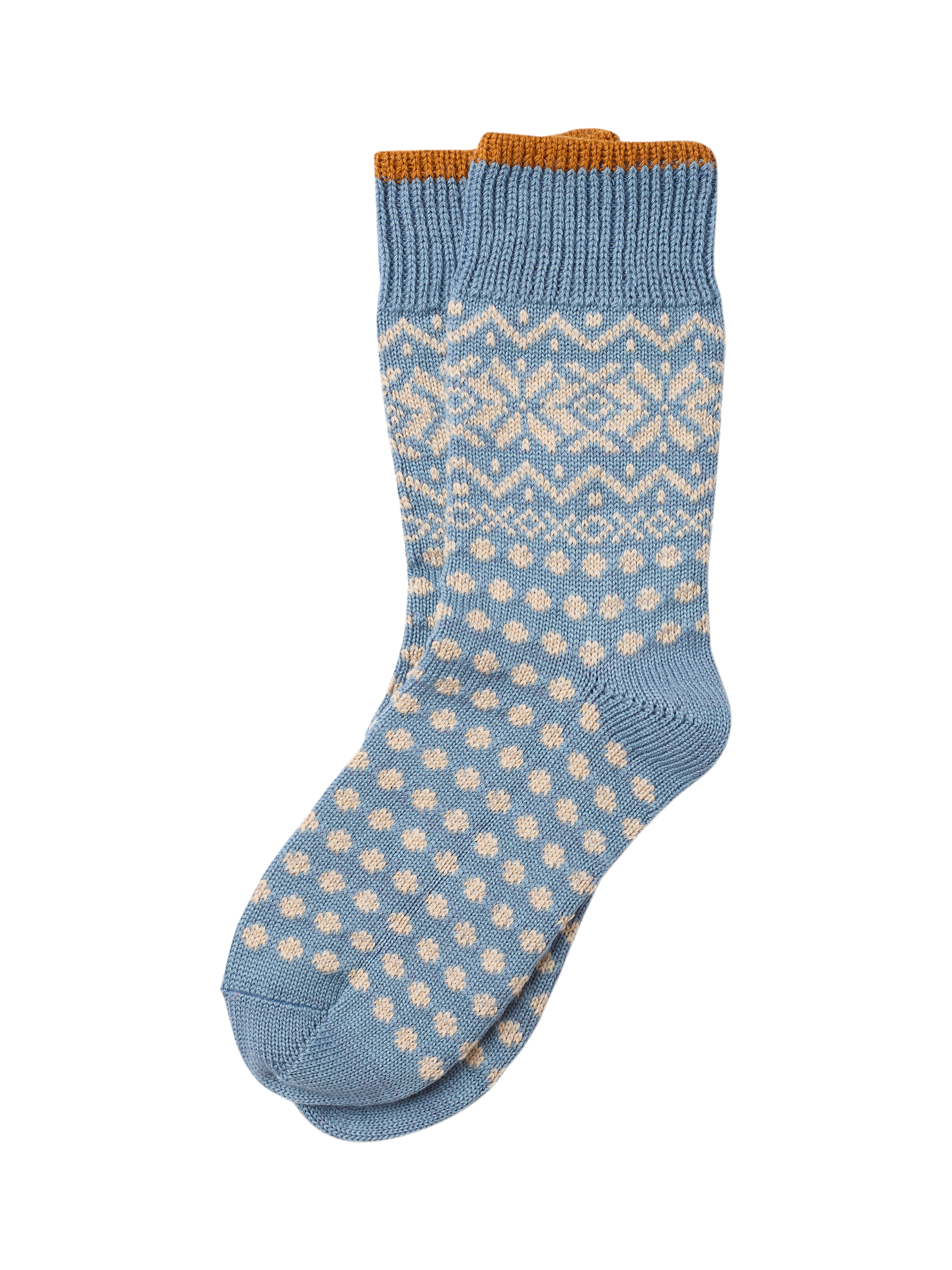 Celtic & Co. Merino Wool Blend Dotted Socks, Vintage Blue