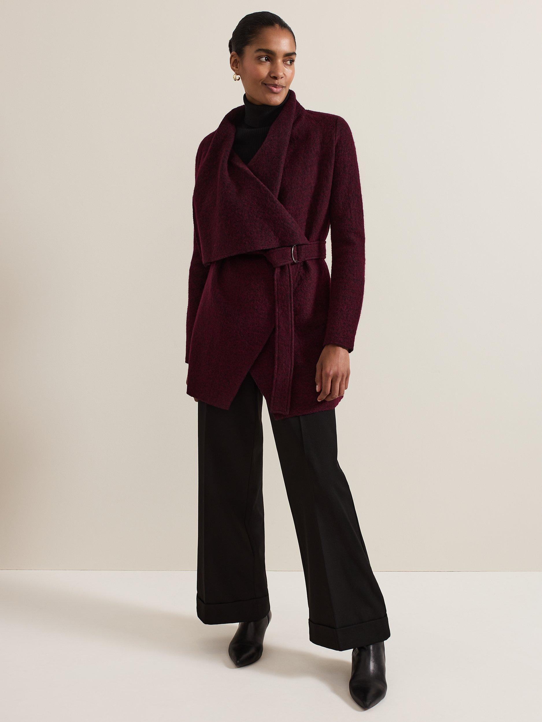 Phase Eight Lana Wool Blend Coat, Wine