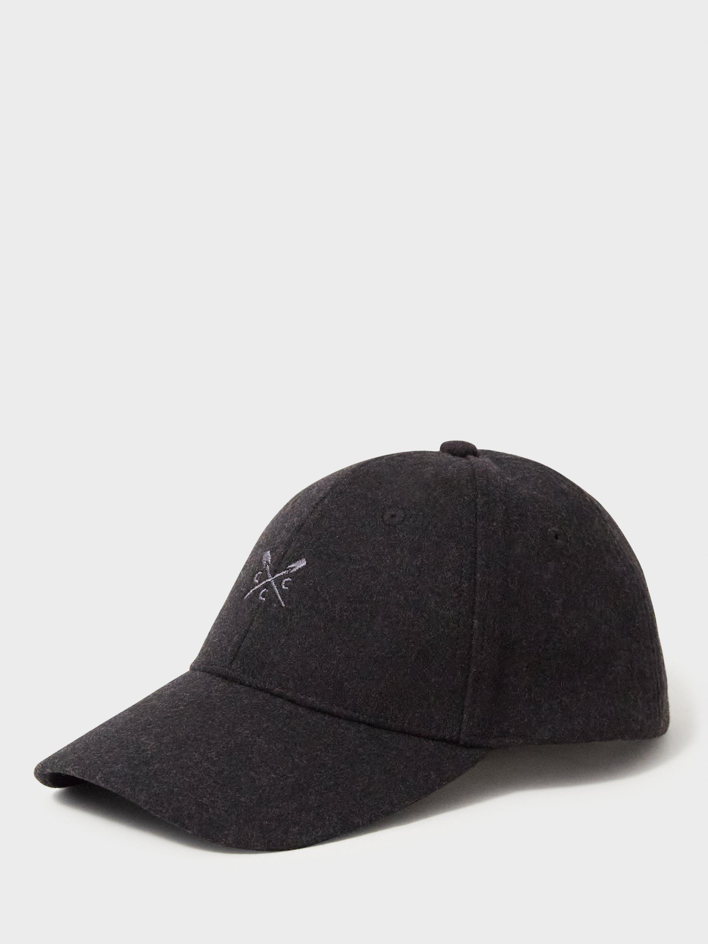 Crew Clothing Wool Blend Cap, Graphite Grey