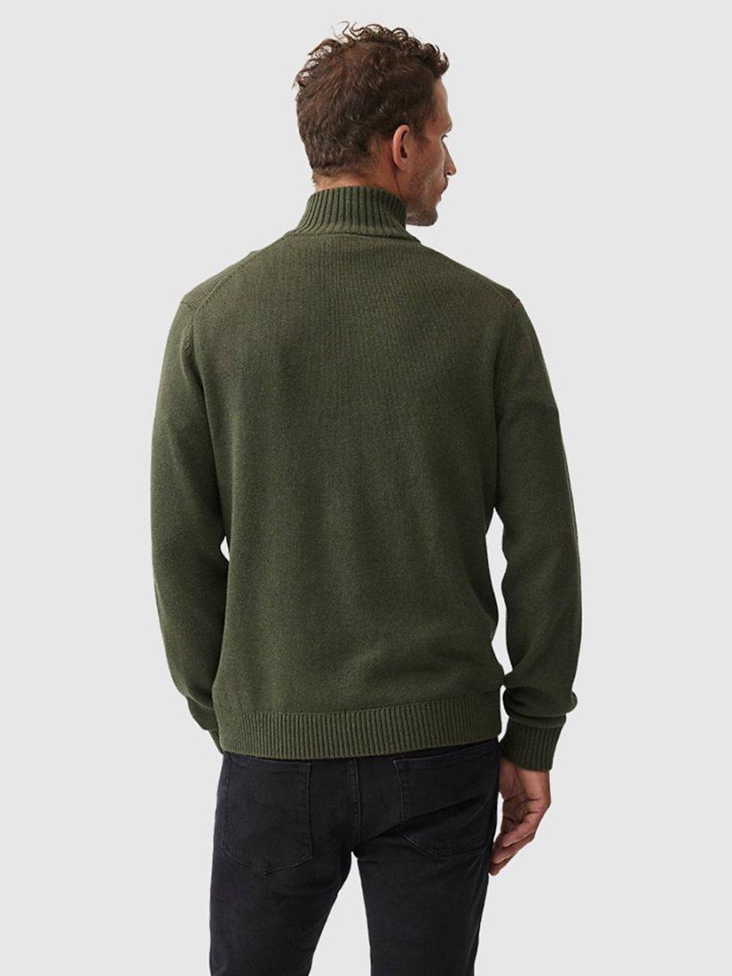 Rodd & Gunn Merrick Bay Cotton Quarter Zip Neck Jumper, Loden