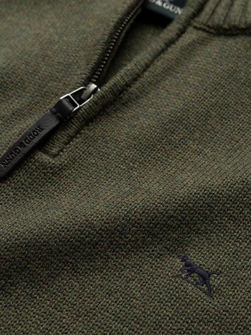 Rodd & Gunn Merrick Bay Cotton Quarter Zip Neck Jumper, Loden