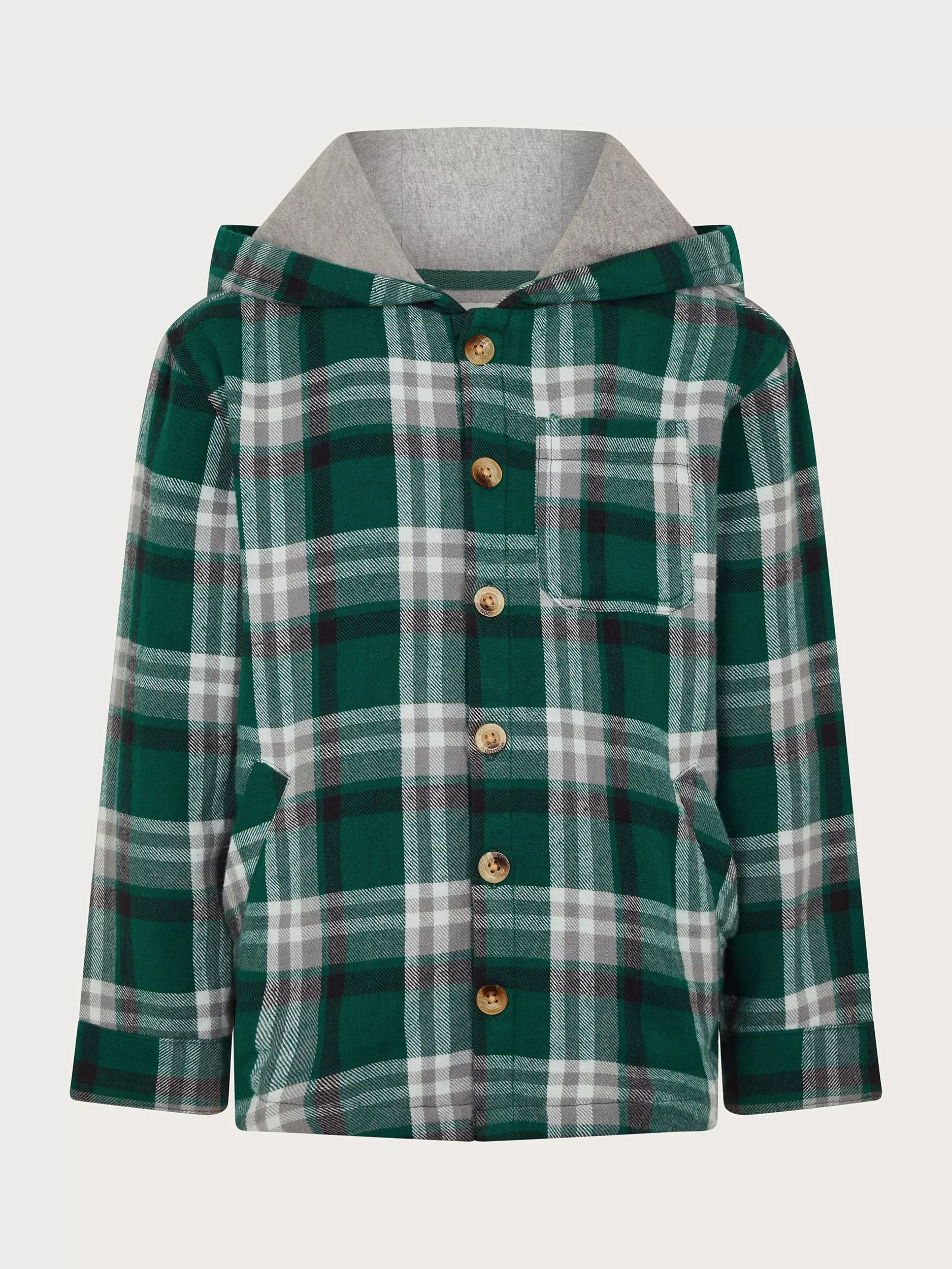 Monsoon Kids' Check Long Sleeve Shacket, Multi