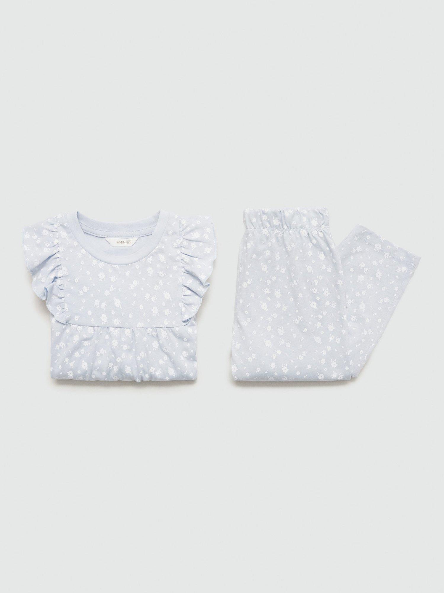Mango Kids' Flori Pyjamas, Pale Blue