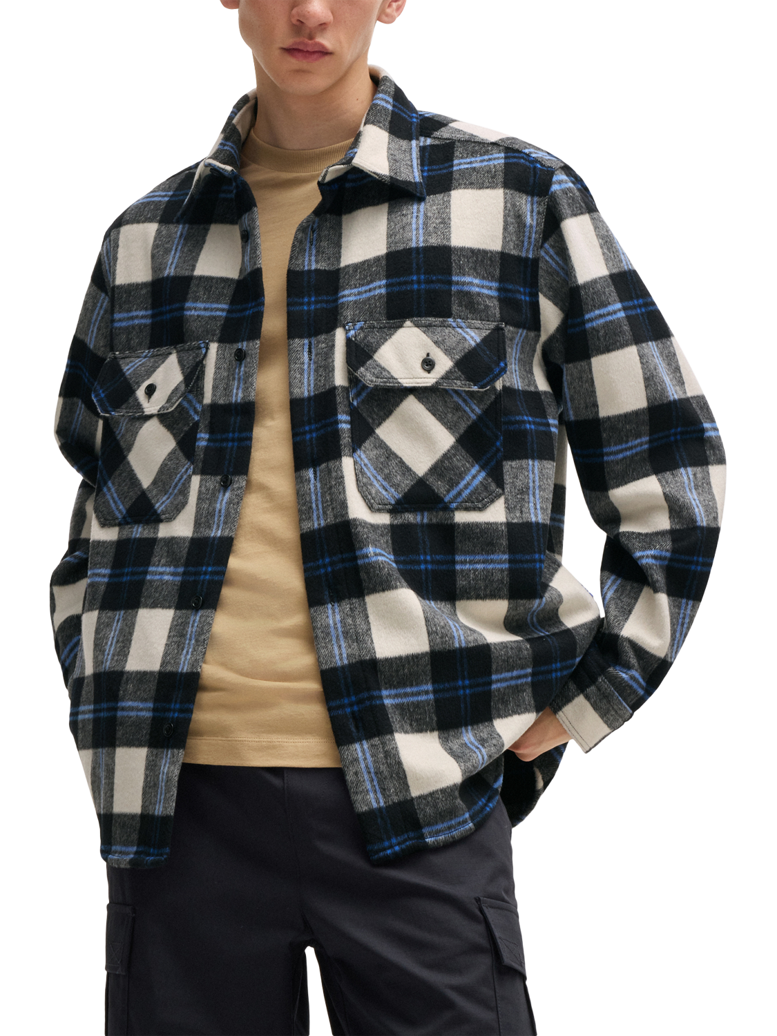 HUGO BOSS Loose Fit Check Shirt Multi