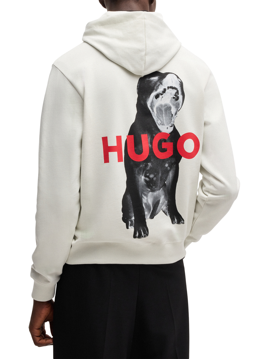 HUGO Cotton Hoodie, Natural
