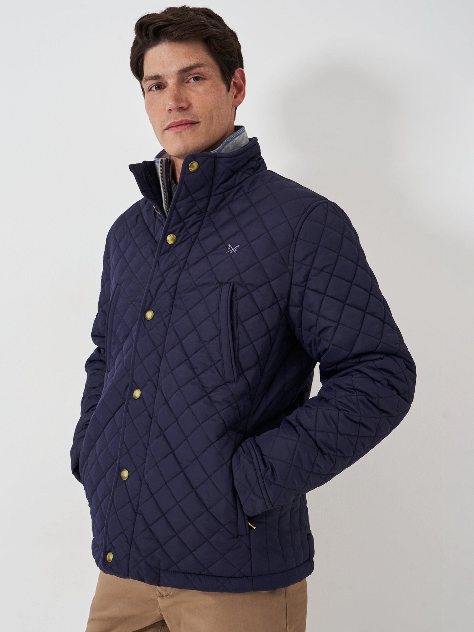 Crew Clothing Diamond Quilted Jacket, Navy Blue