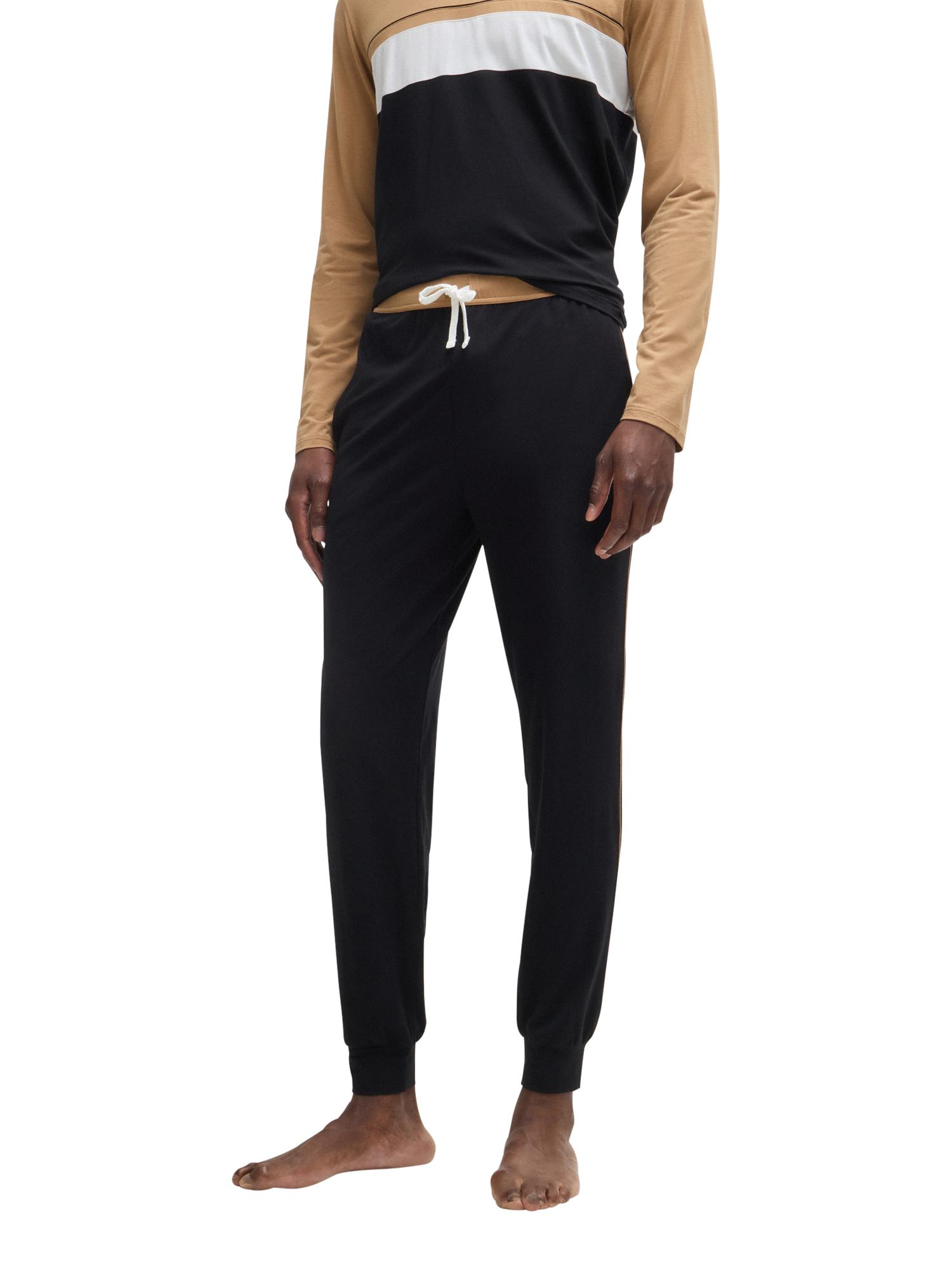HUGO BOSS Contrast Piped Lounge Pants Black
