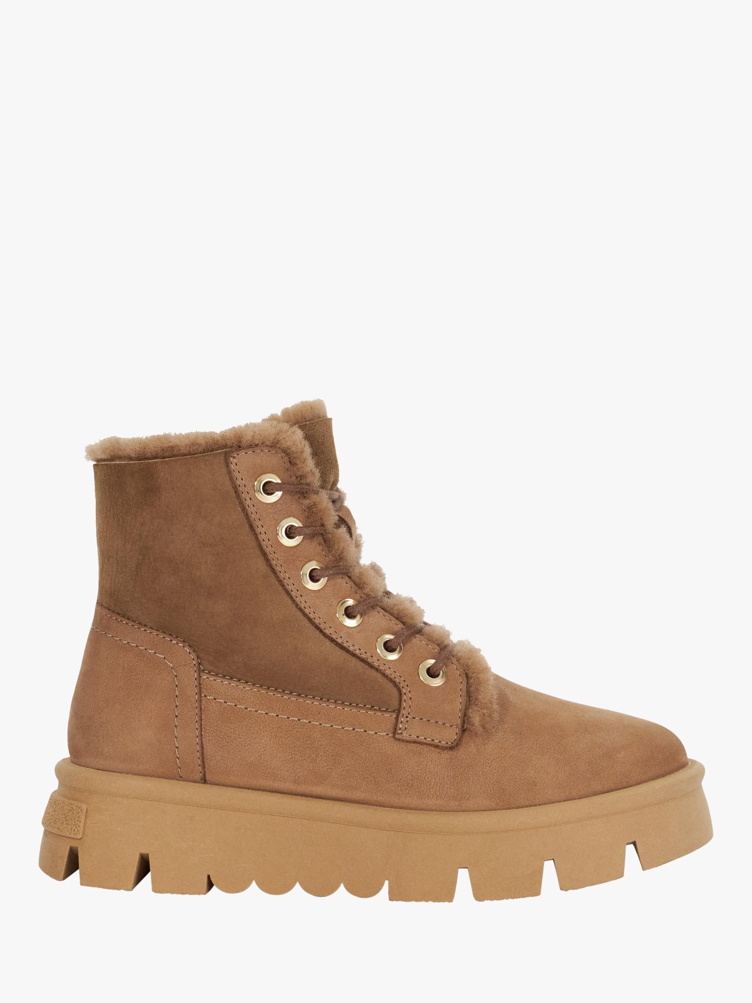 Dune Poddings Suede Faux Fur Lined Platform Boots, Taupe Dune Poddings Suede Faux Fur Lined Platform Boots, Taupe