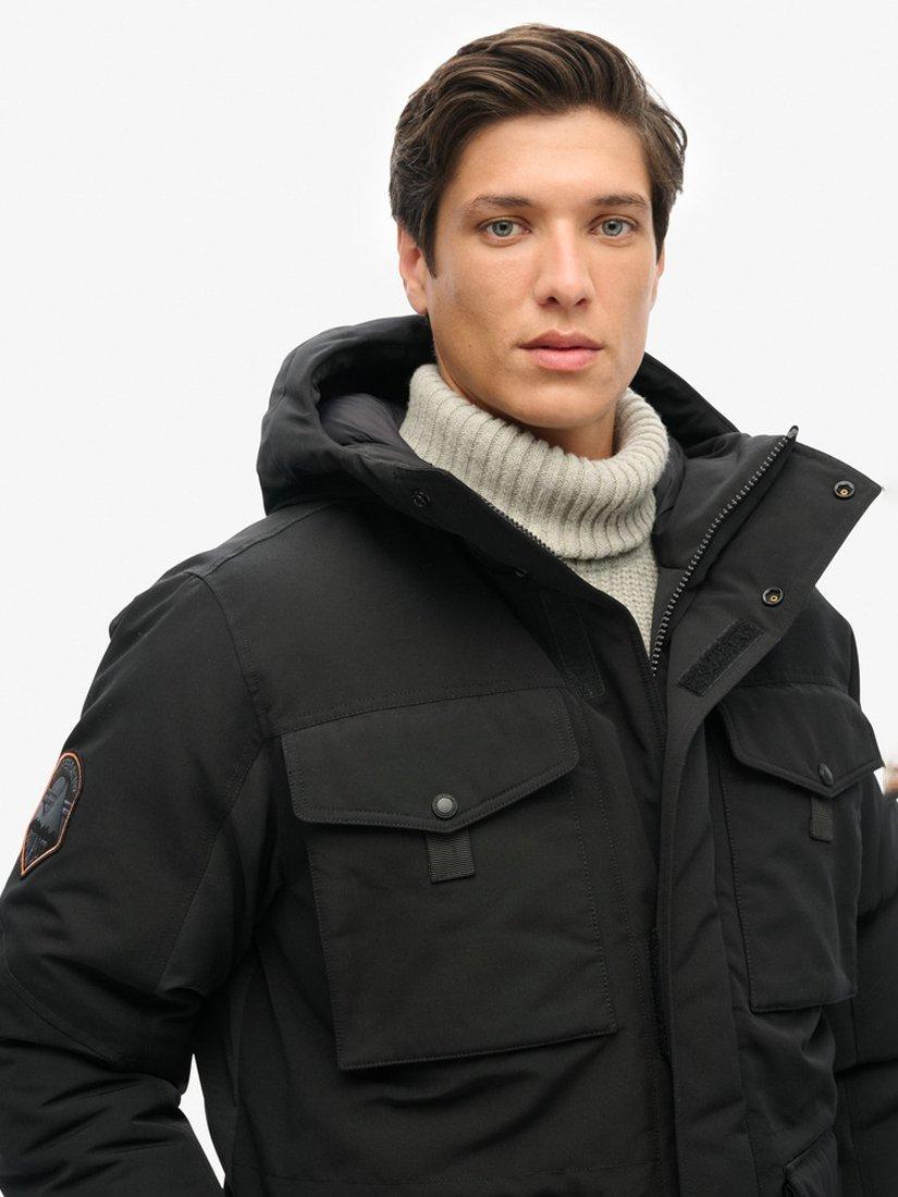 Superdry Everest Tactical Parka Jacket, Jet Black