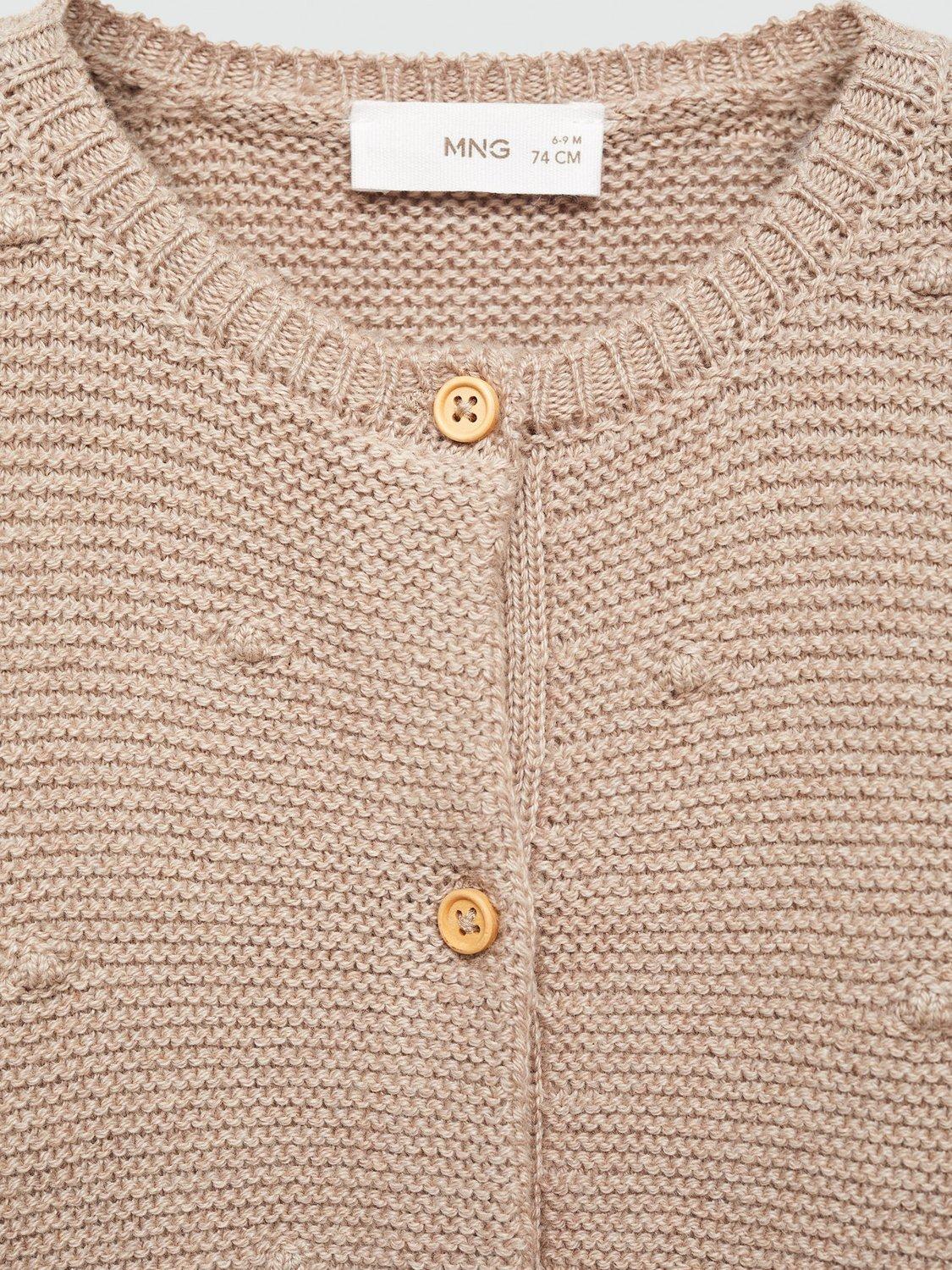 Mango Baby Alice Cardigan, Medium Brown