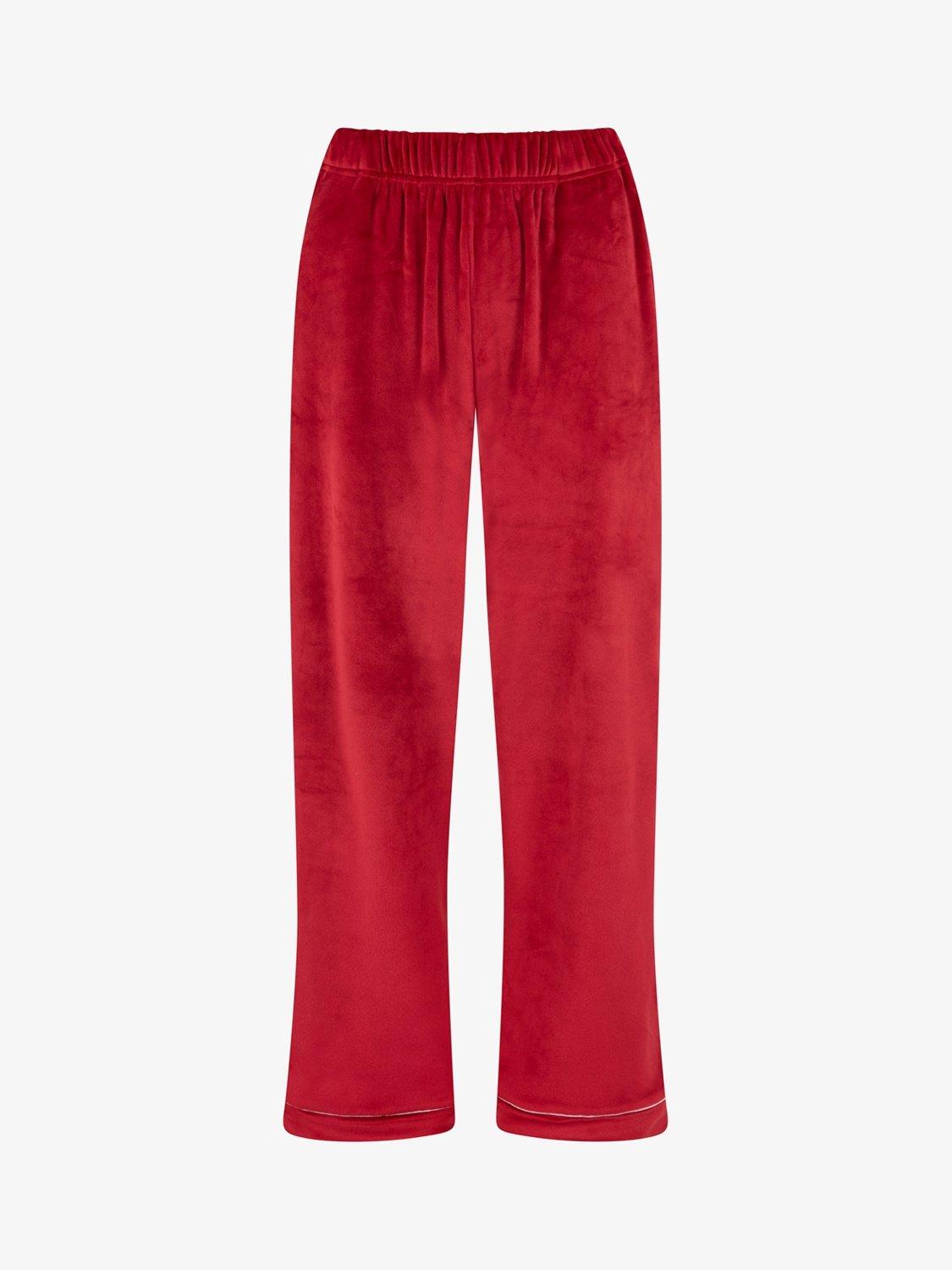 The Little Tailor Velour Pyjama Set, Red
