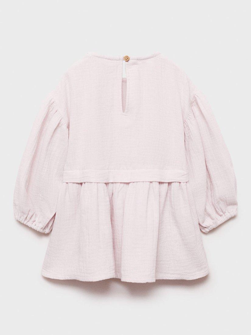 Mango Kids' Lila Cotton Dress, Pastel Purple, 2-3 years