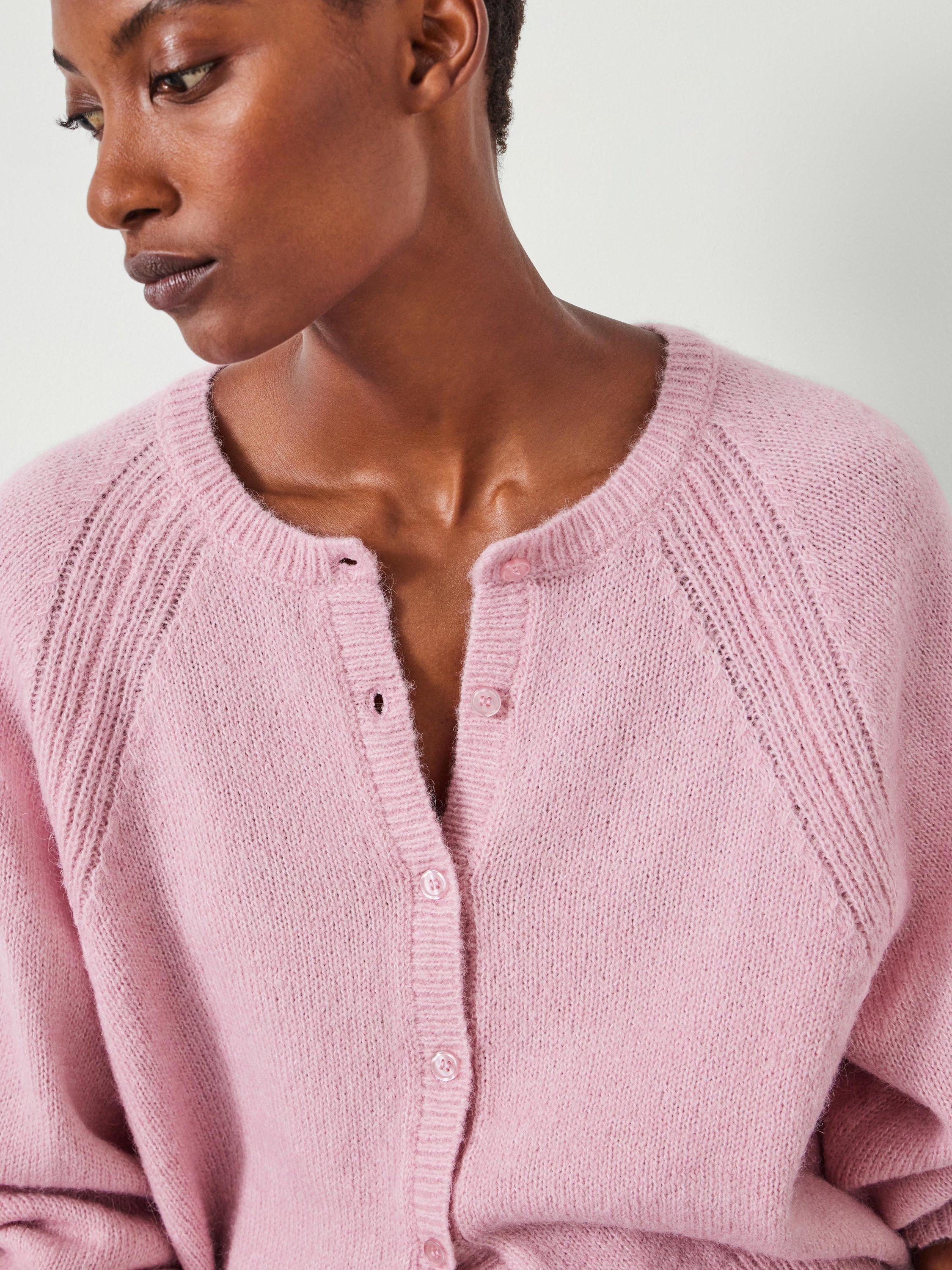 HUSH Sophia Wool Blend Cardigan, Soft Pink