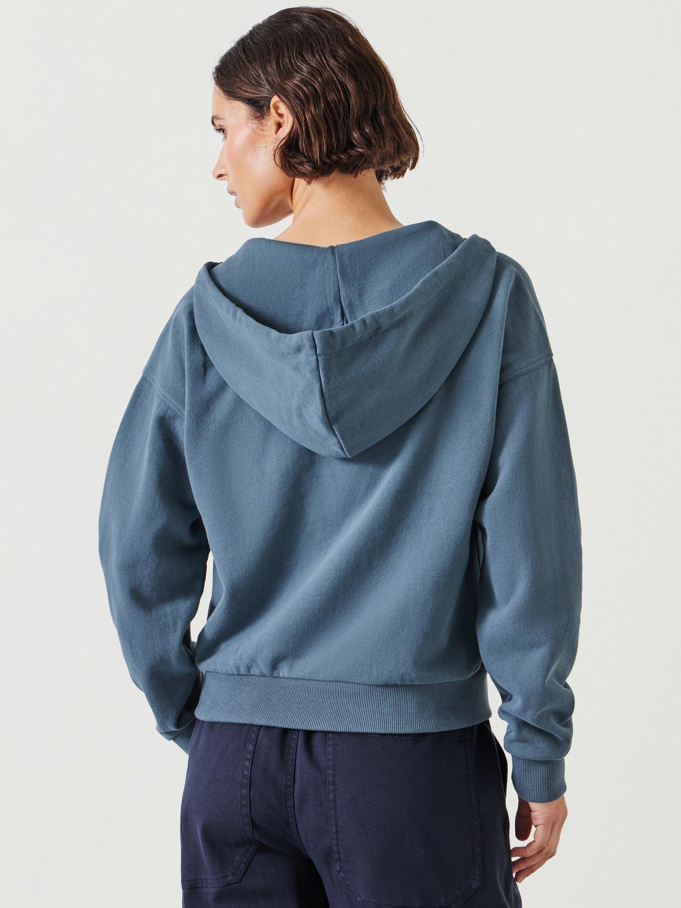 HUSH Daisy Wrap Neck Hoodie, Dark Slate