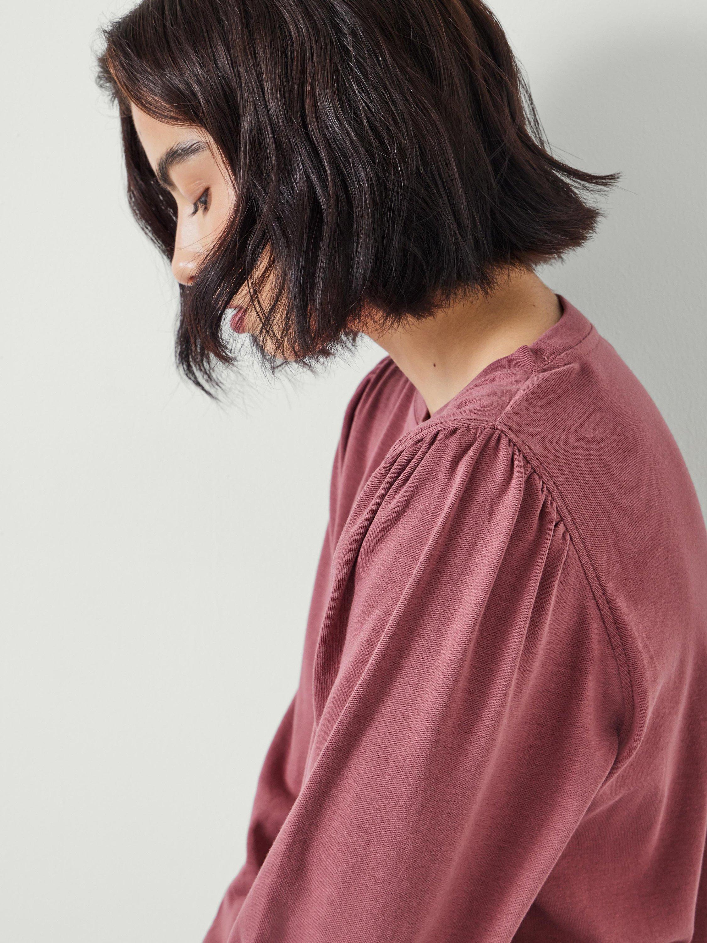 HUSH Emily Puff Sleeve Cotton Jersey Top