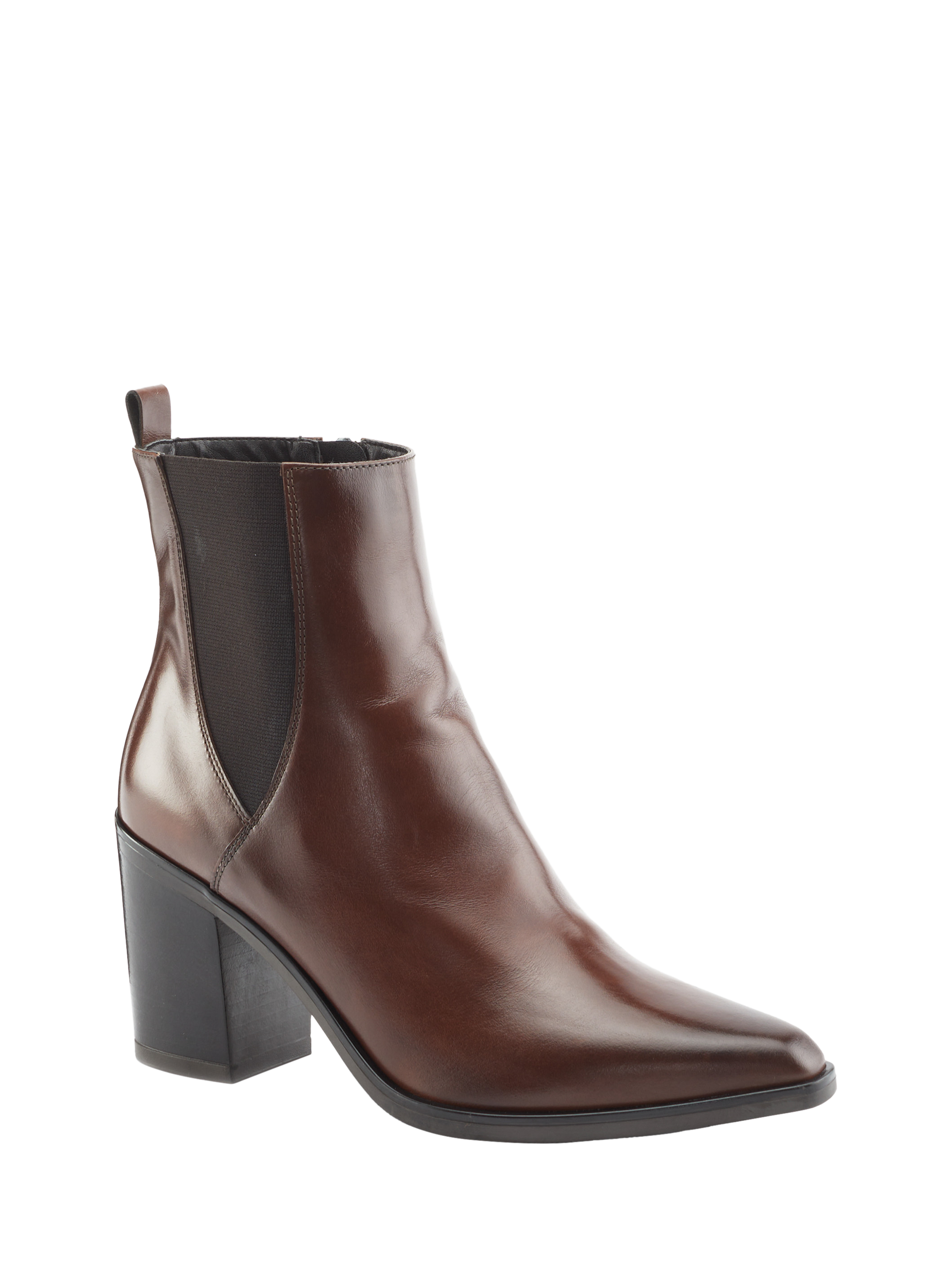 Jones Bootmaker Kalamata Leather Heeled Chelsea Boots, Brown