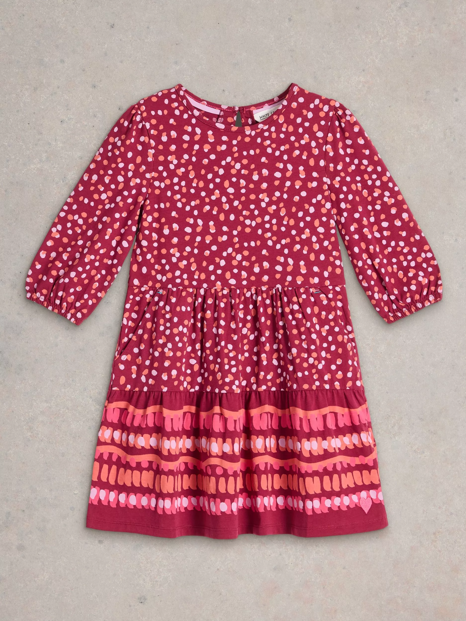 White Stuff Kids' Dotty Jersey Dress, Multi