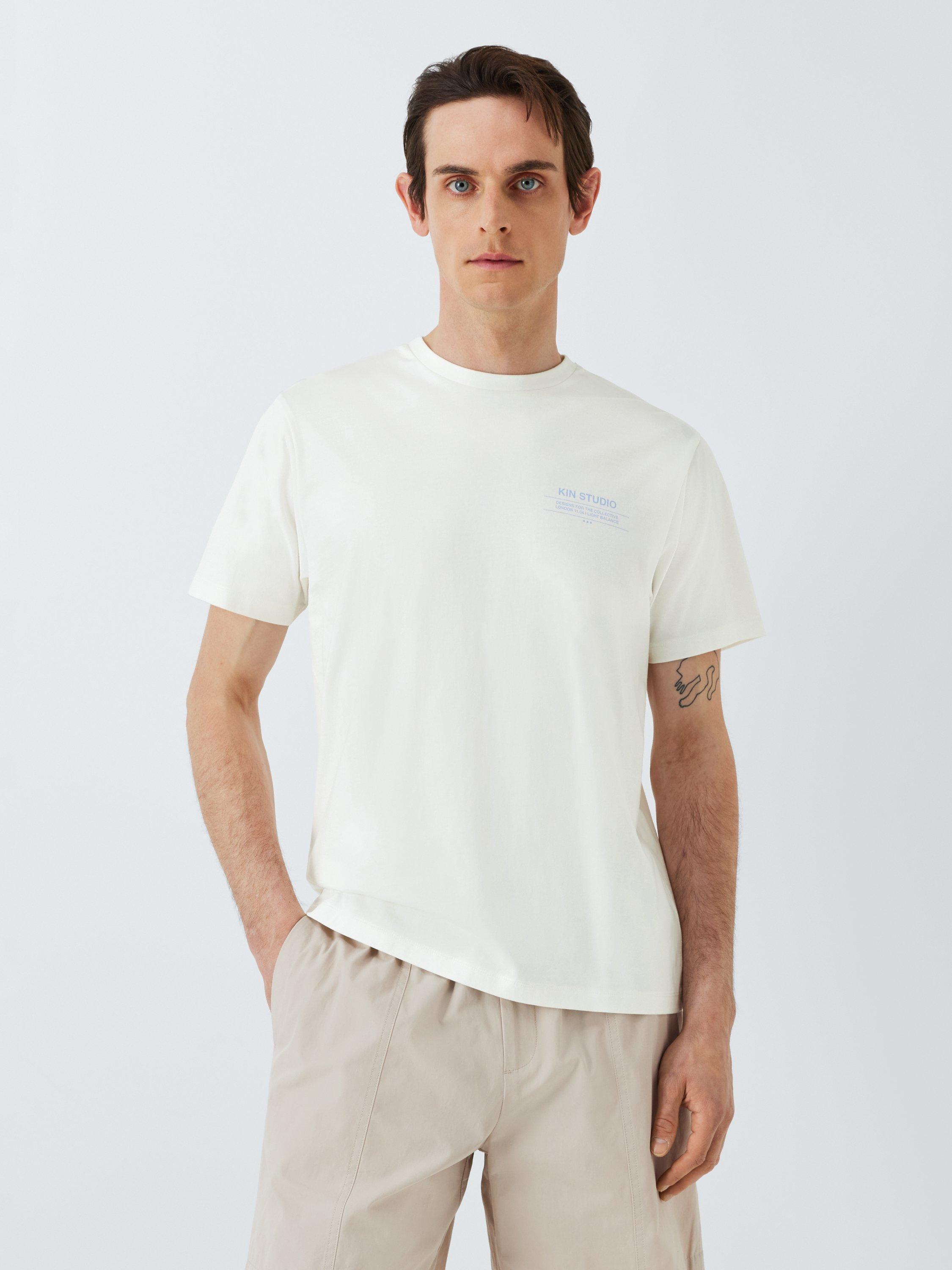 Kin Ink Effect Cotton T-Shirt, Cloud Dancer