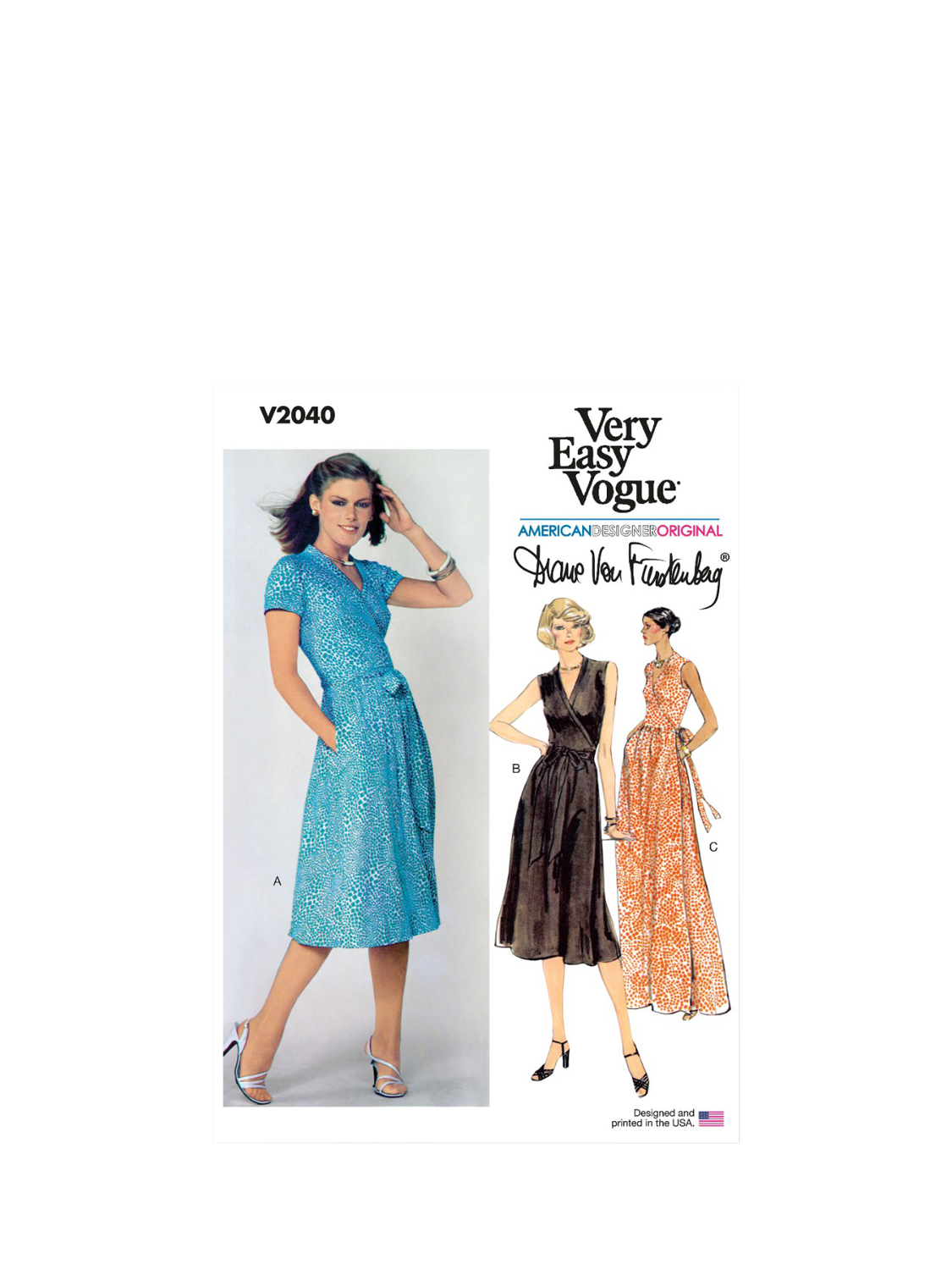 Vogue Misses' Vintage Wrap Front Dress Sewing Pattern, V2040