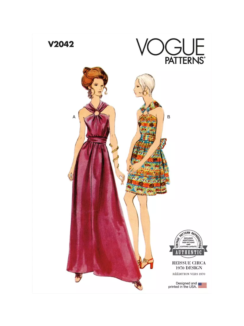 Vogue Misses' Vintage Evening Dress Sewing Pattern, V2042