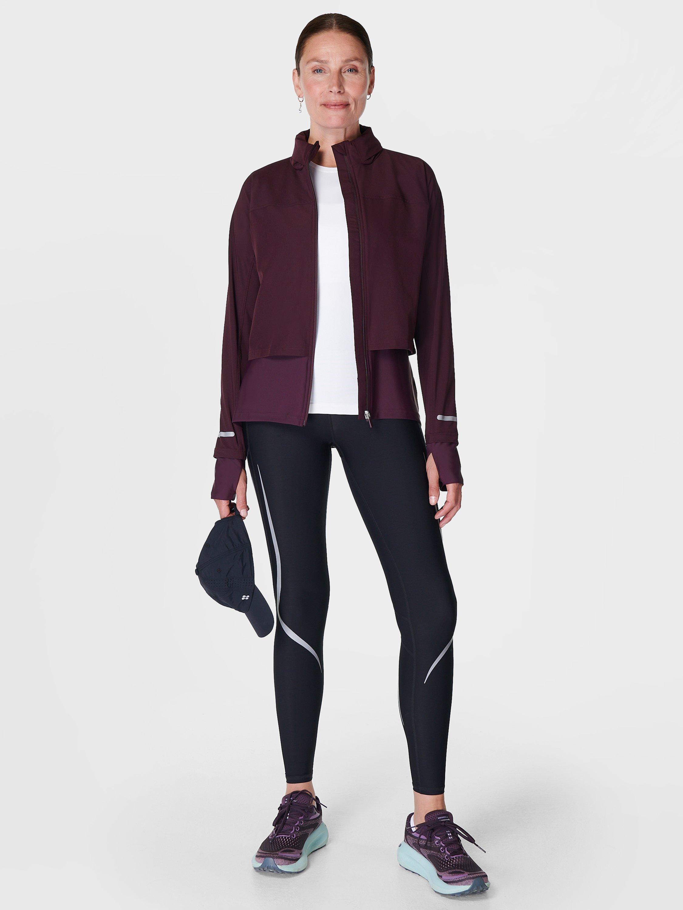 Sweaty Betty Fast Track Running Jacket, Midnight Cherry Purple, M