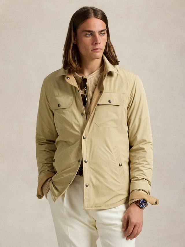 Polo Ralph Lauren Goat Suede Shacket, Vintage Khaki/Tan Polo Ralph Lauren Goat Suede Shacket, Vintage Khaki/Tan