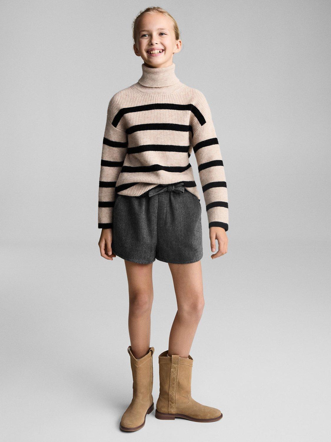 Mango Kids' Sheila Knitted Shorts, Grey