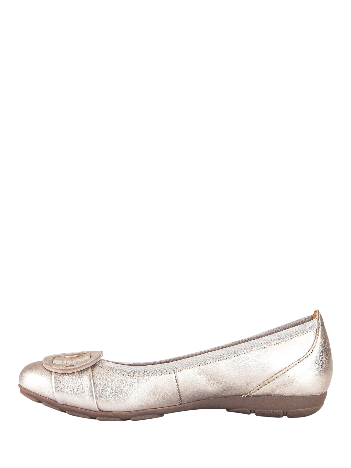 Gabor Rosta Leather Ballerina Pumps, Metallic Puder
