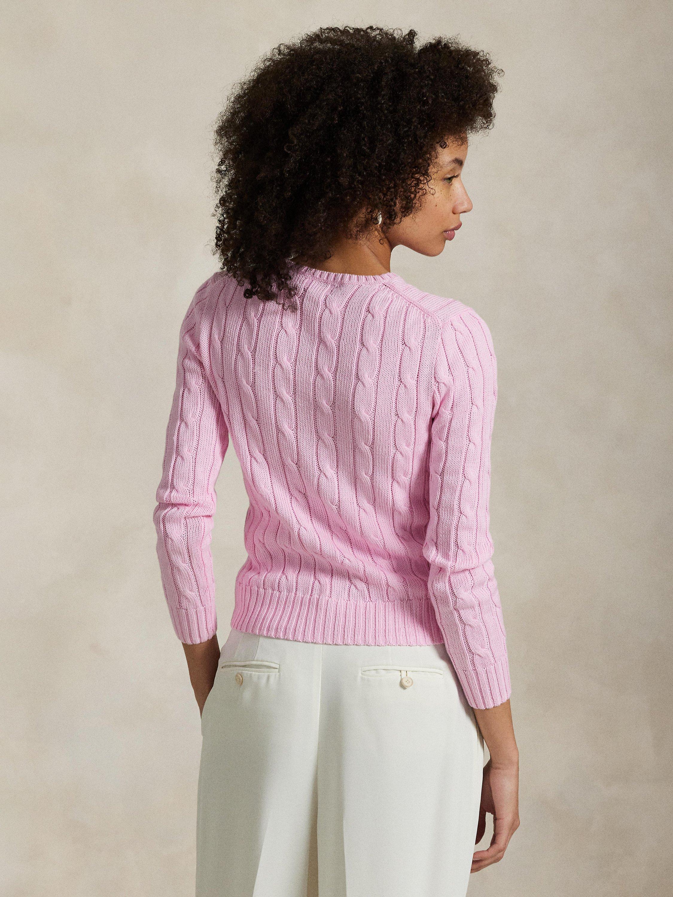 Polo Ralph Lauren Julianna Cable Knit Jumper, Pink