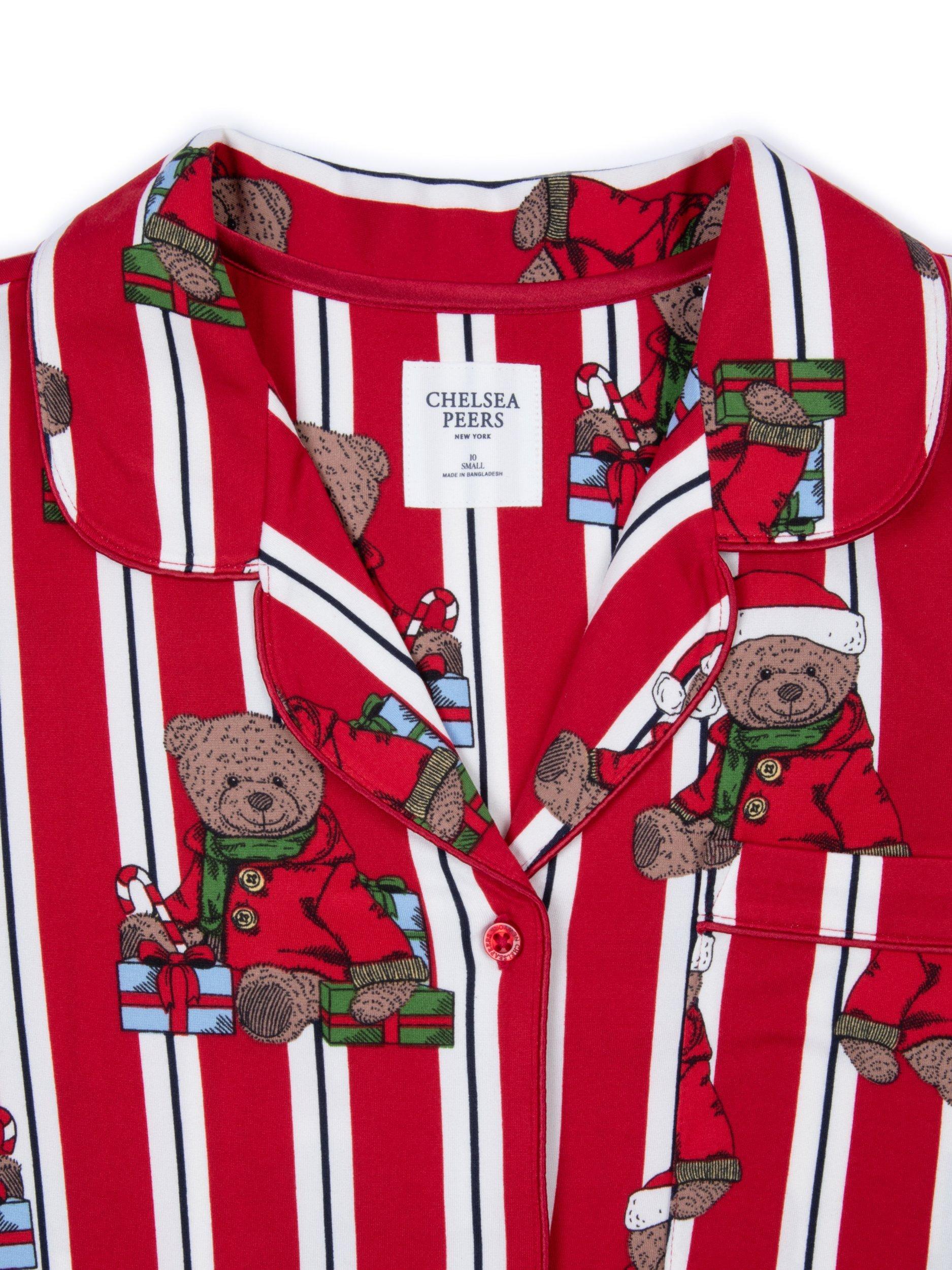 Chelsea Peers Women's Christmas Bear Print Pyjamas, Red