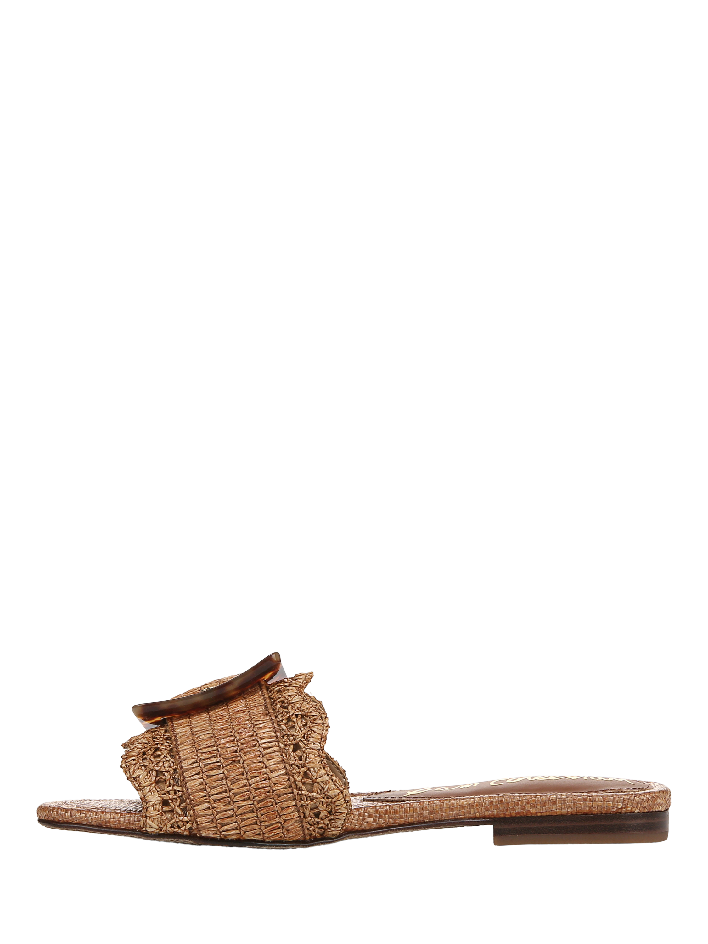 Sam Edelman Bambi Raffia Resin Buckle Slide Sandals, Brown