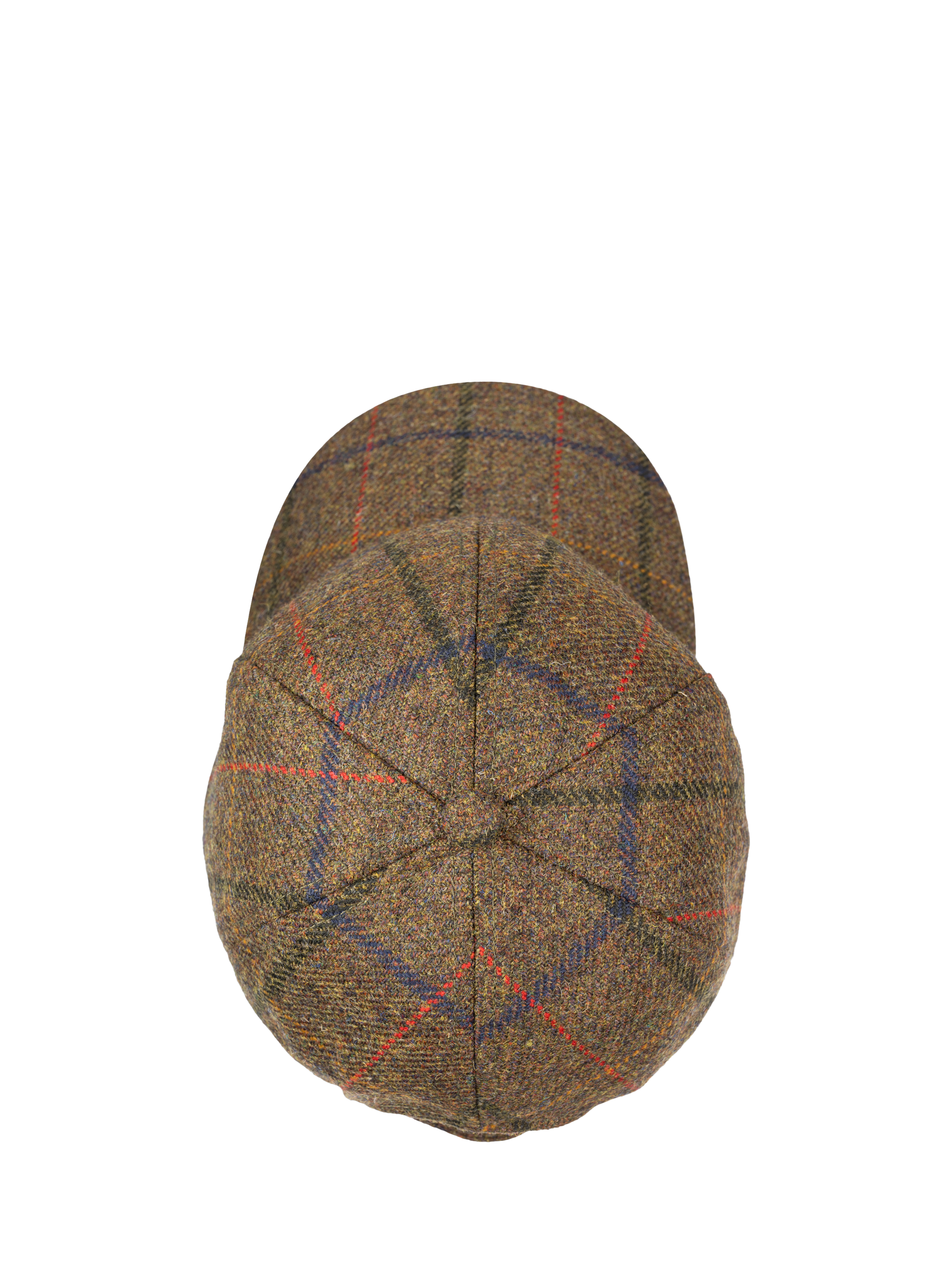 Christys' Windowpane Tweed Baseball Cap, Brown