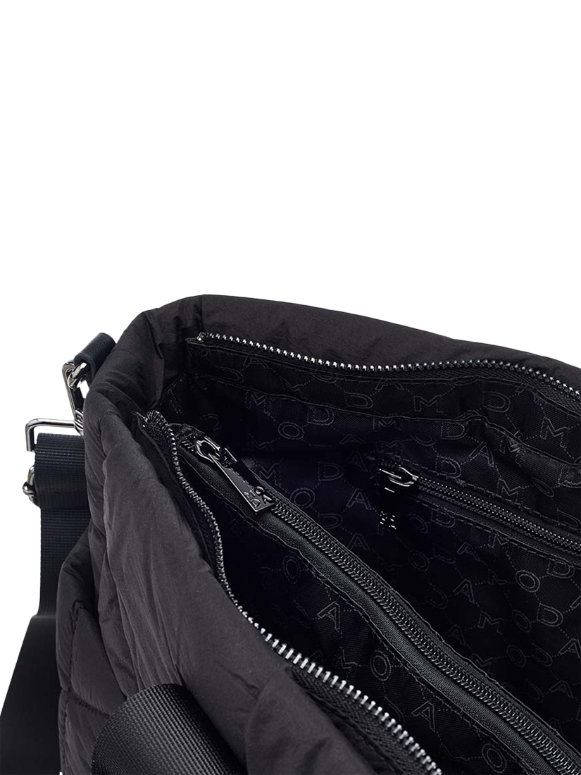 Moda in Pelle Alexia Nylon Shoulder Bag, Black