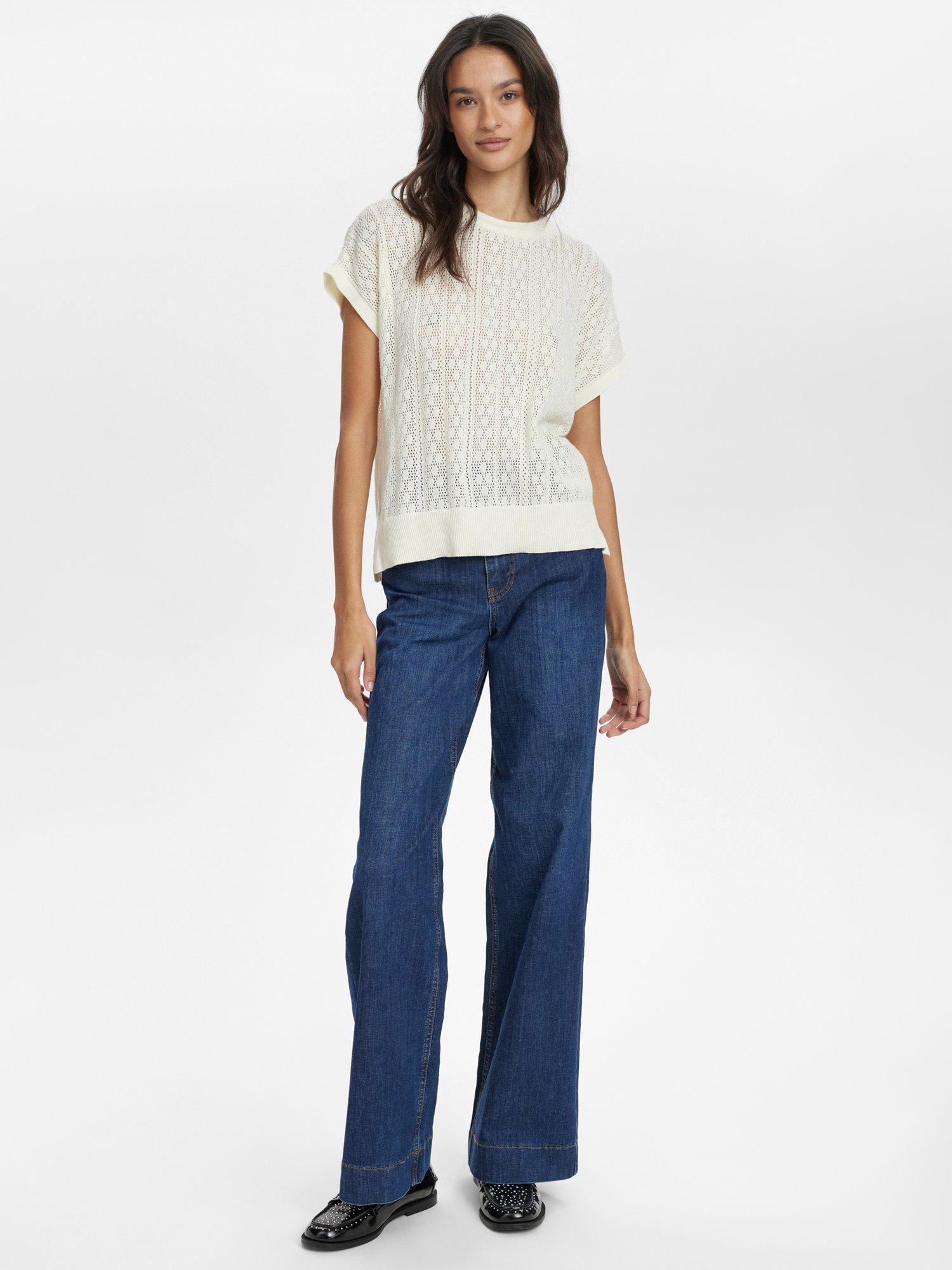 Numph Livas Textured Knit Jumper, Cream