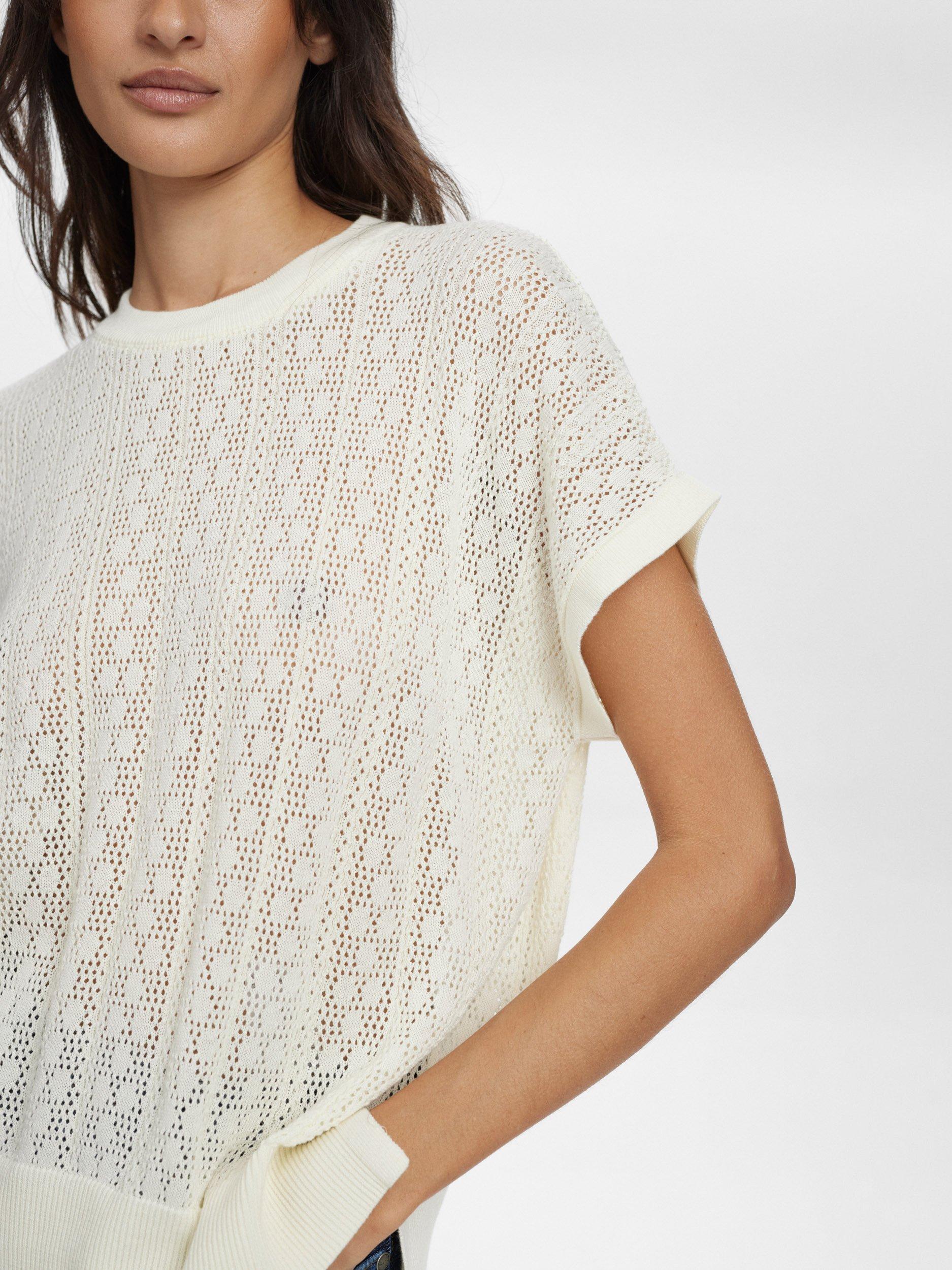 Numph Livas Textured Knit Jumper, Cream